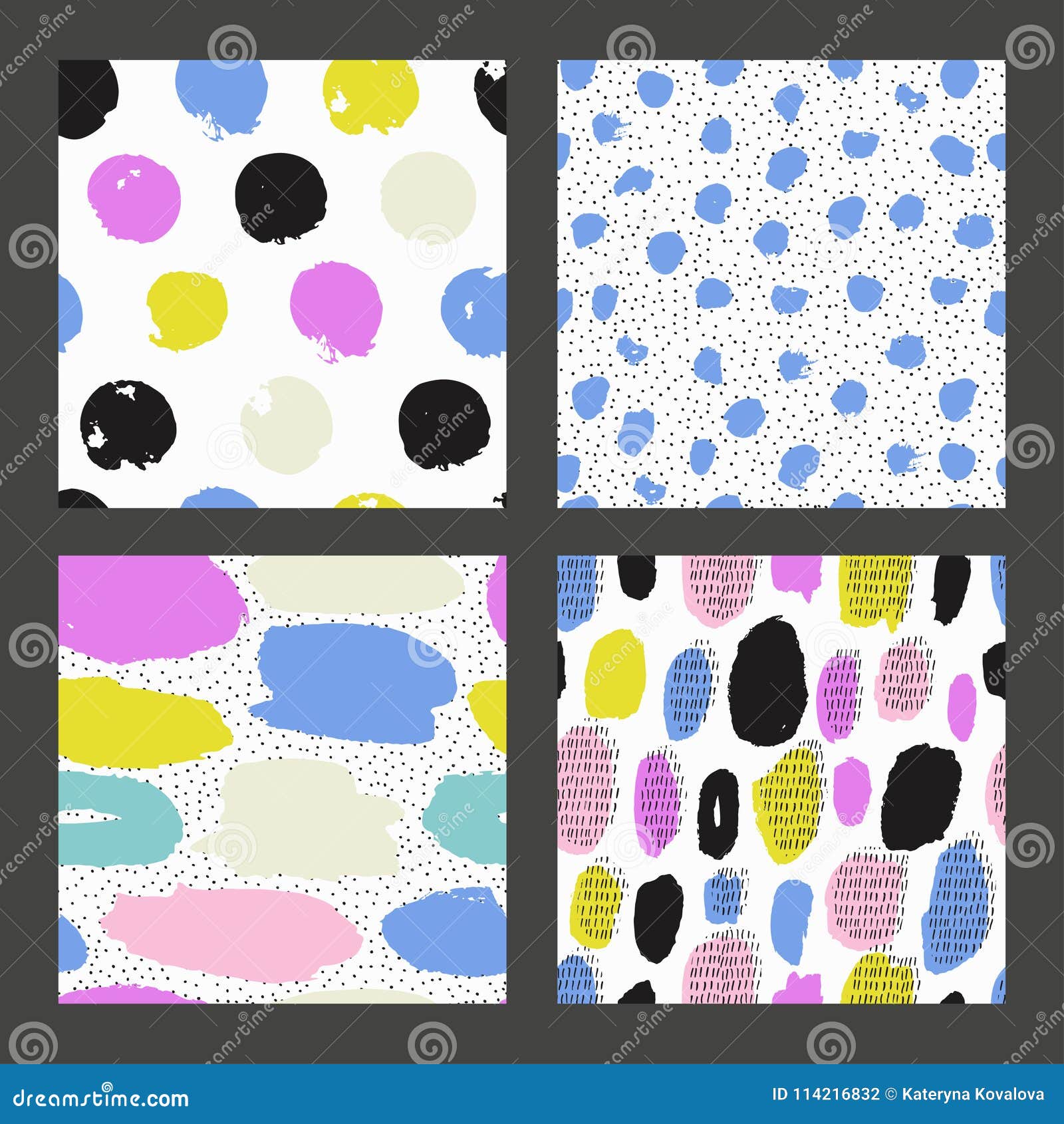 Texturas Dibujadas Mano Hechas Con Tinta Aislado Ilustración del Vector ...