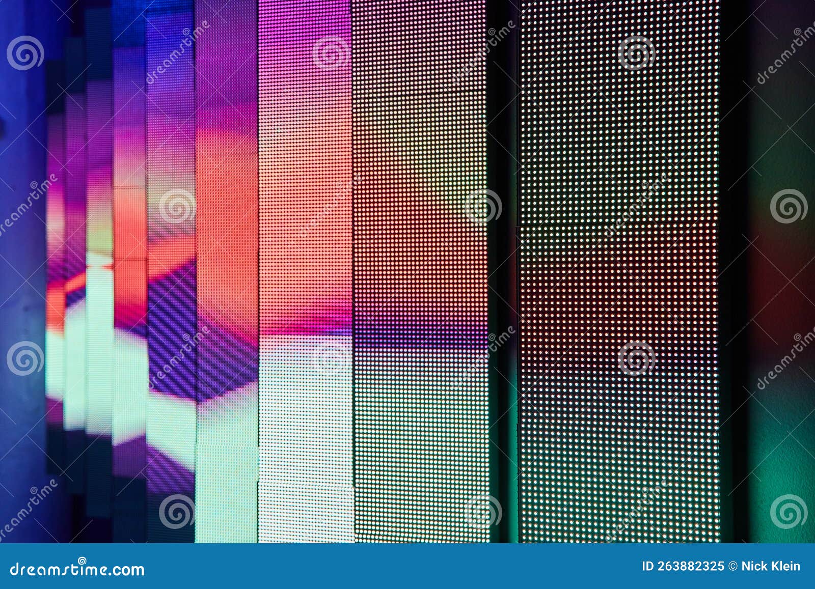 Texture Abstract Asset of Vertical LED Screens with Waves of Different ...