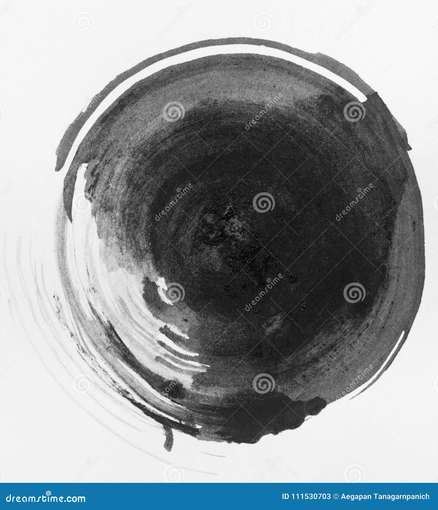 Texture Abstract Background Circle Ink, Black and White. Stock Image ...