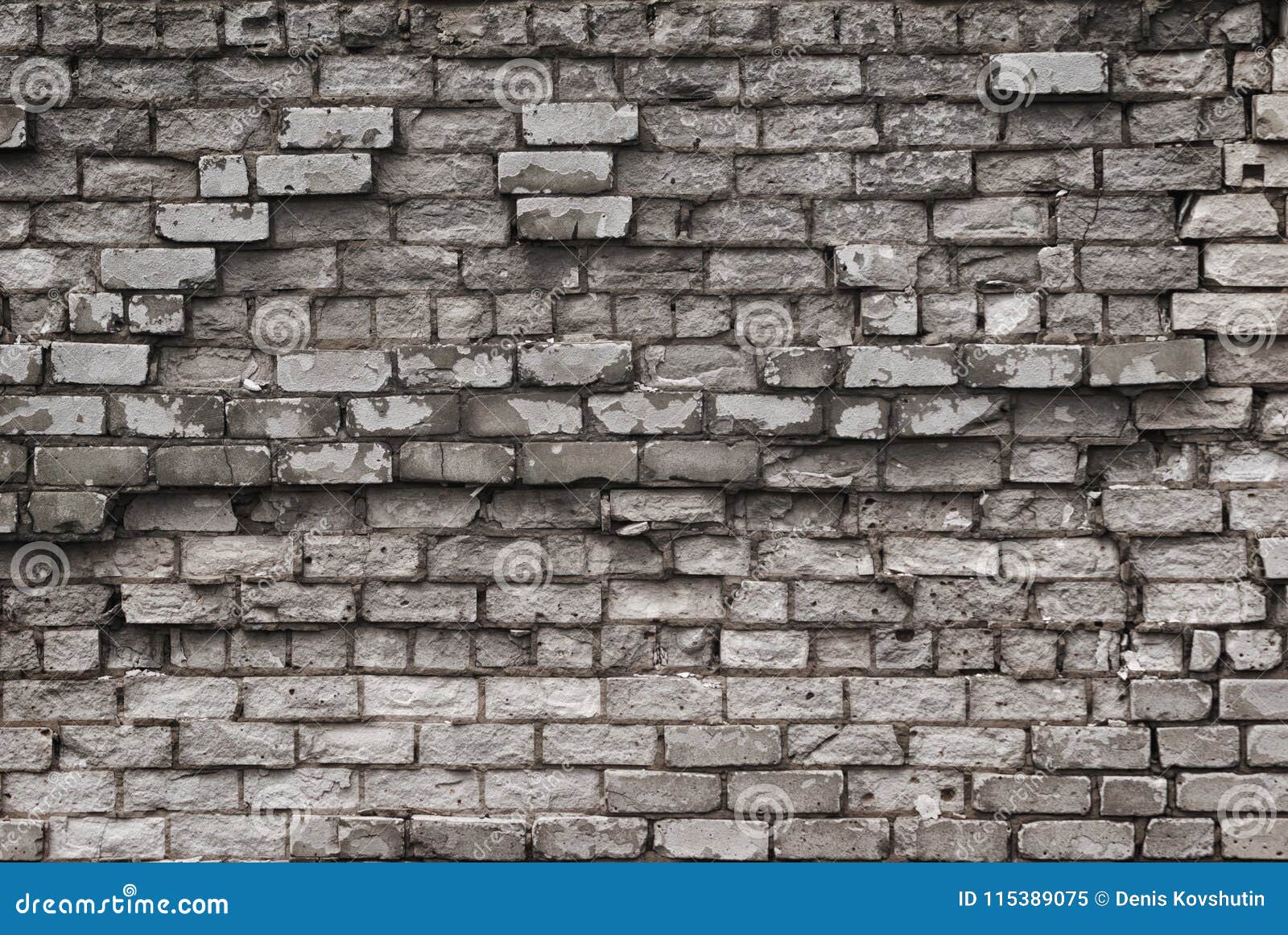 Texture of Aged Brick Wall with Cracked Weathered Structure White Gray ...