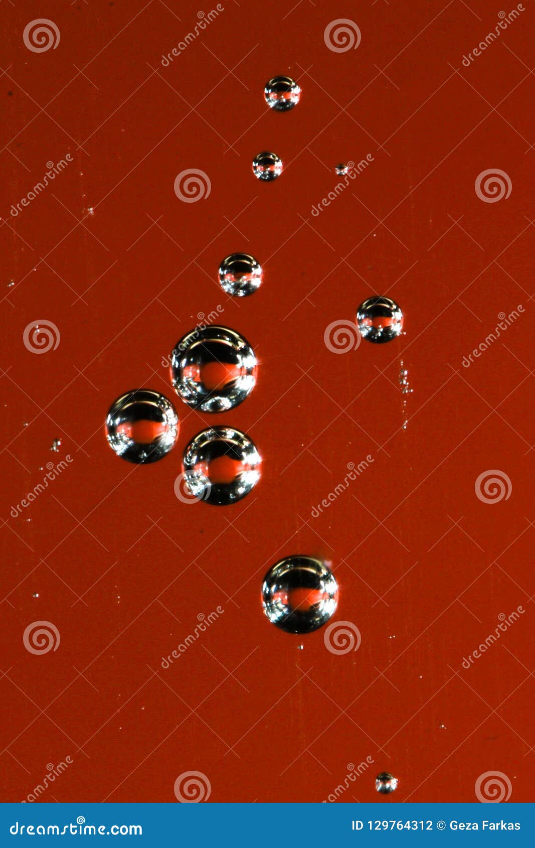 Texture of Air Bubbles Group in Water on Red Backroud Stock Photo ...