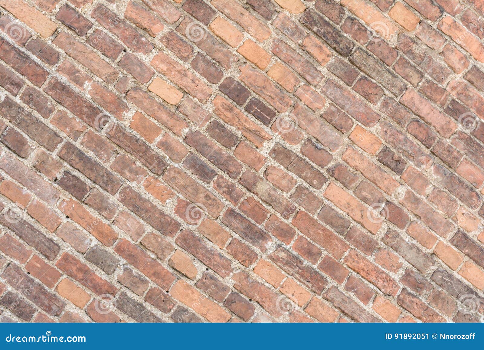 Texture Ancient Brick Wall, Diagonal Arrangement Of Old Brickwork Stock ...