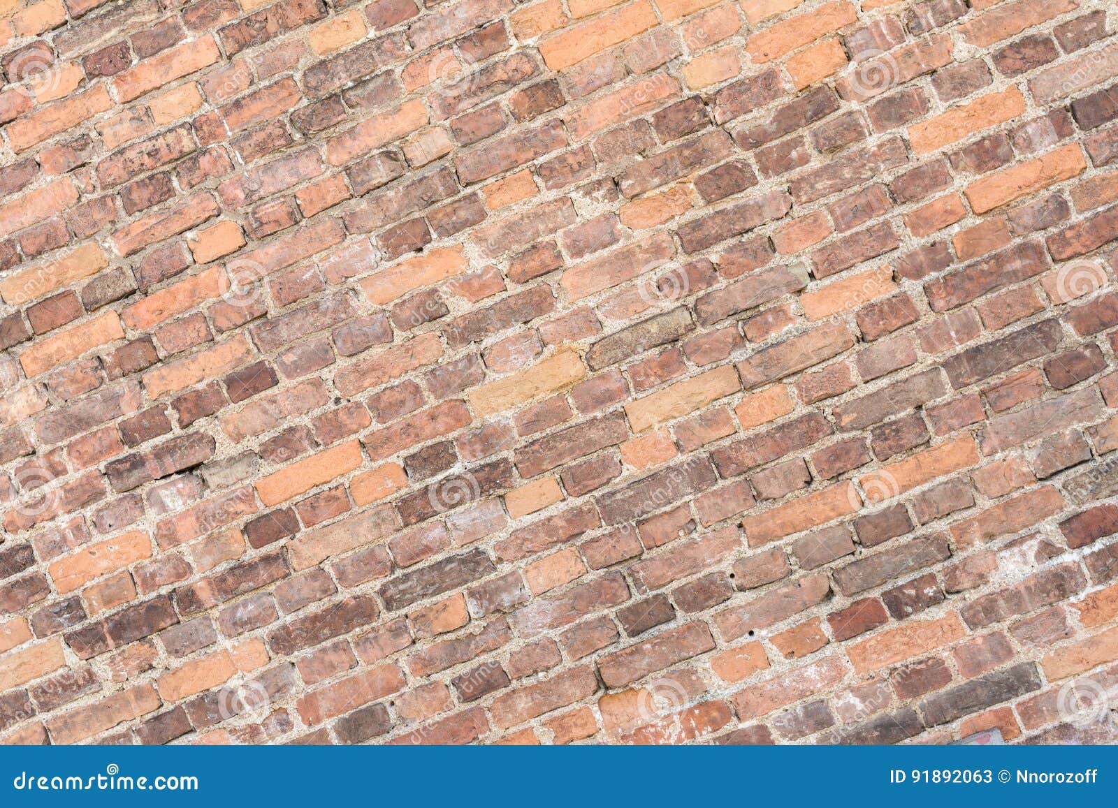 Texture Ancient Brick Wall, Diagonal Arrangement of Old Brickwork Stock ...