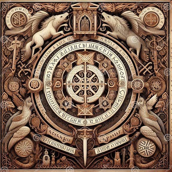 Texture in Ancient Slavic Style Stock Illustration - Illustration of ...