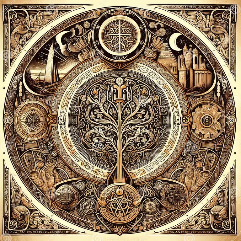 Texture in Ancient Slavic Style Stock Illustration - Illustration of ...