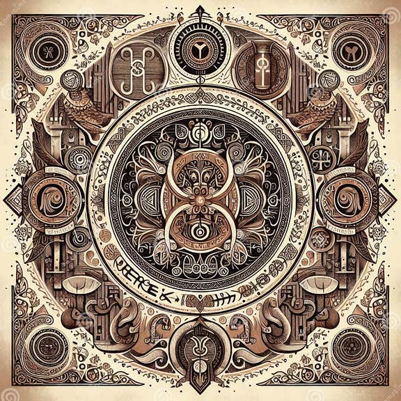 Texture in Ancient Slavic Style Stock Illustration - Illustration of ...