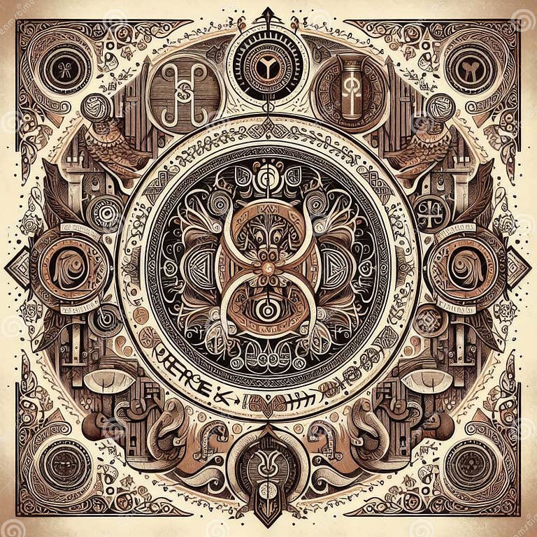 Texture in Ancient Slavic Style Stock Illustration - Illustration of ...