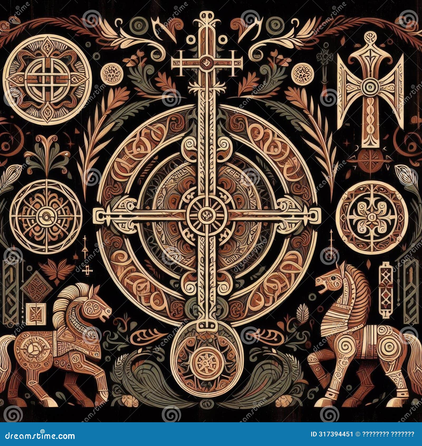 Texture in Ancient Slavic Style Stock Illustration - Illustration of ...