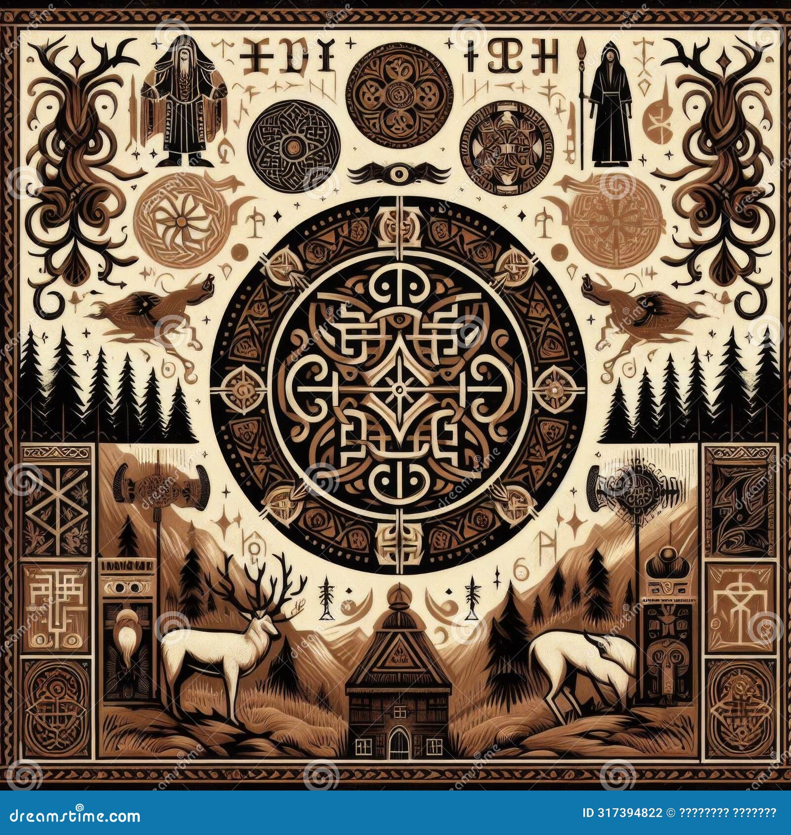 Texture in Ancient Slavic Style Stock Illustration - Illustration of ...