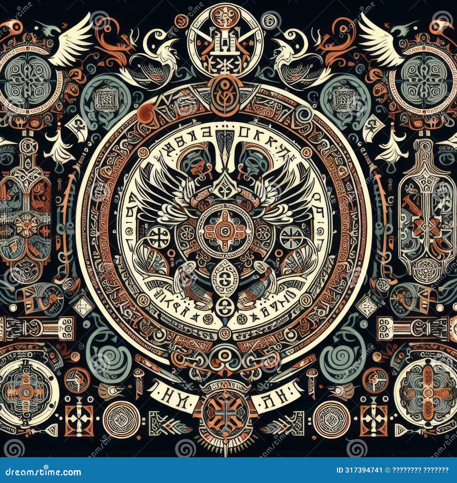 Texture in Ancient Slavic Style Stock Illustration - Illustration of ...