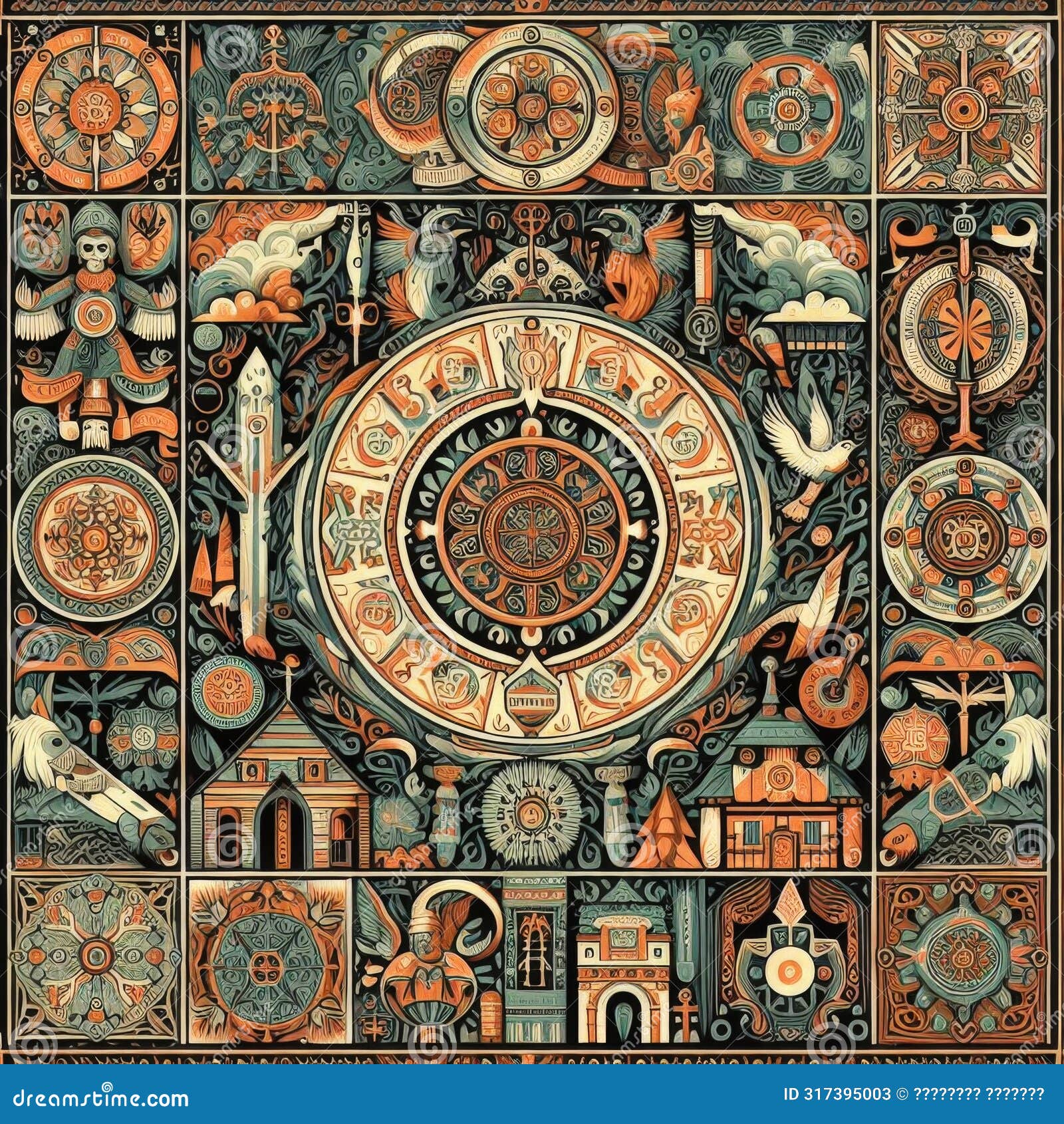 Texture in Ancient Slavic Style Stock Illustration - Illustration of ...