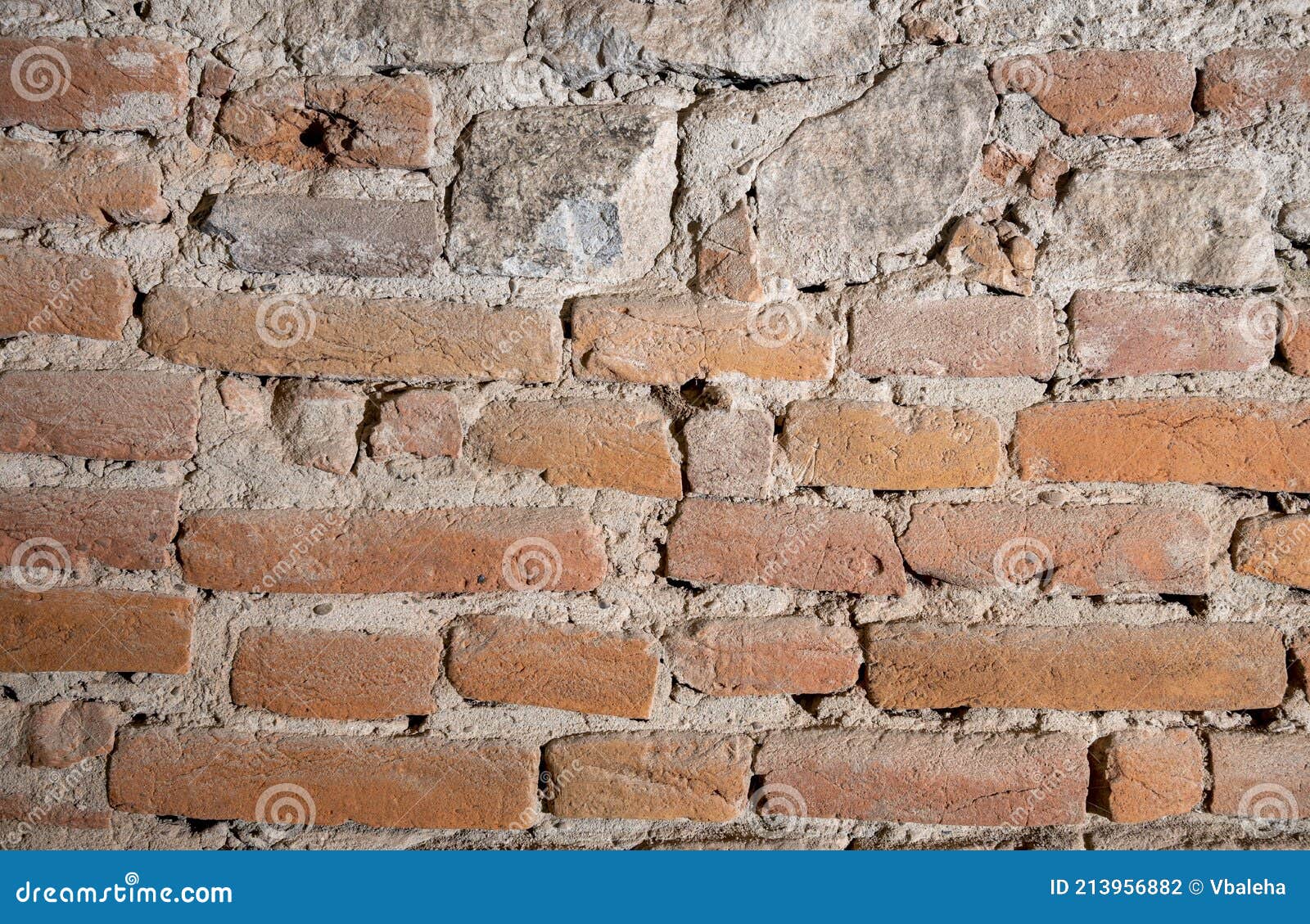 Ancient stone brick wall stock photo. Image of retro - 213956882