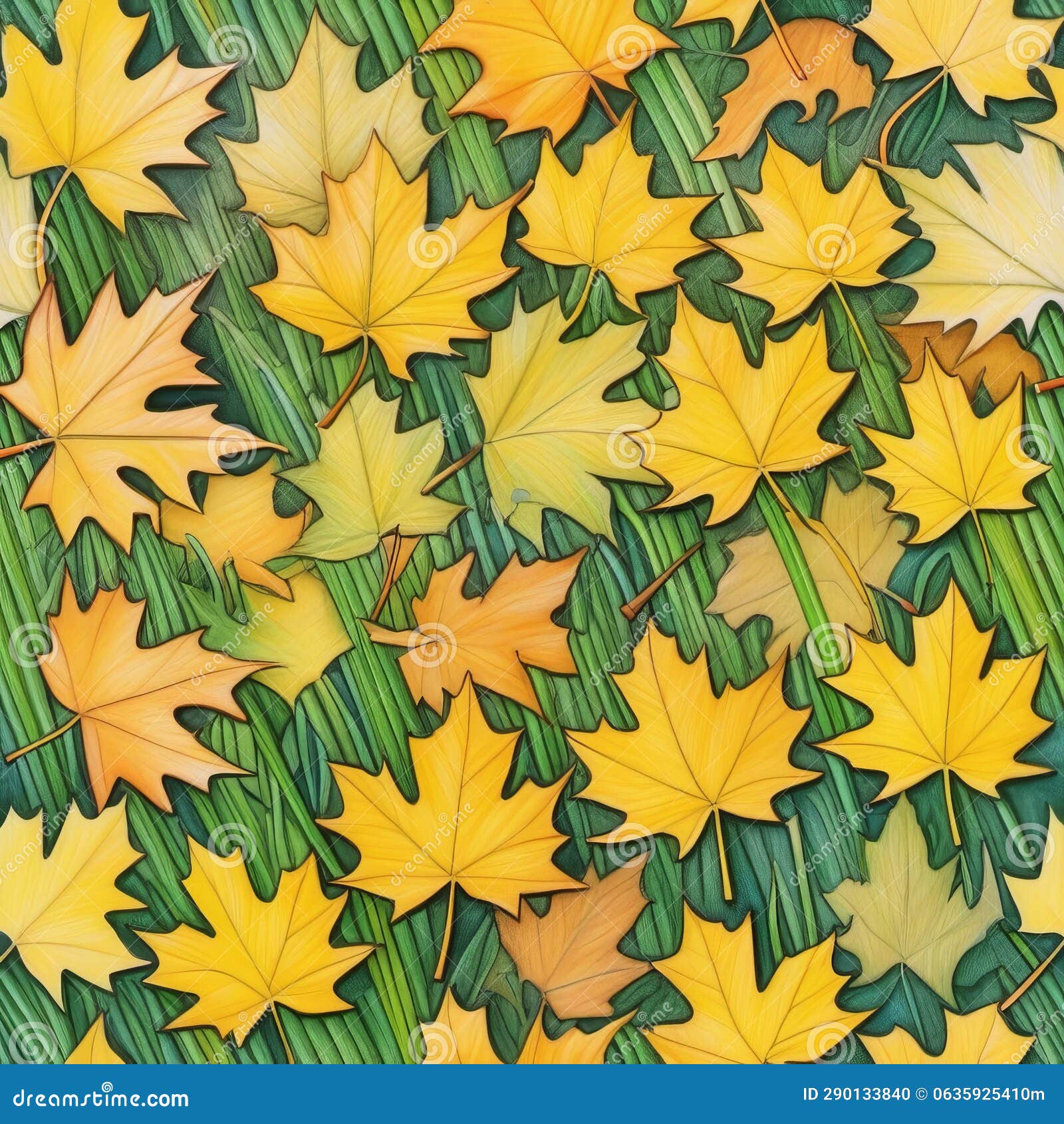 Texture of Autumn Leaves on the Grass. Stock Illustration ...