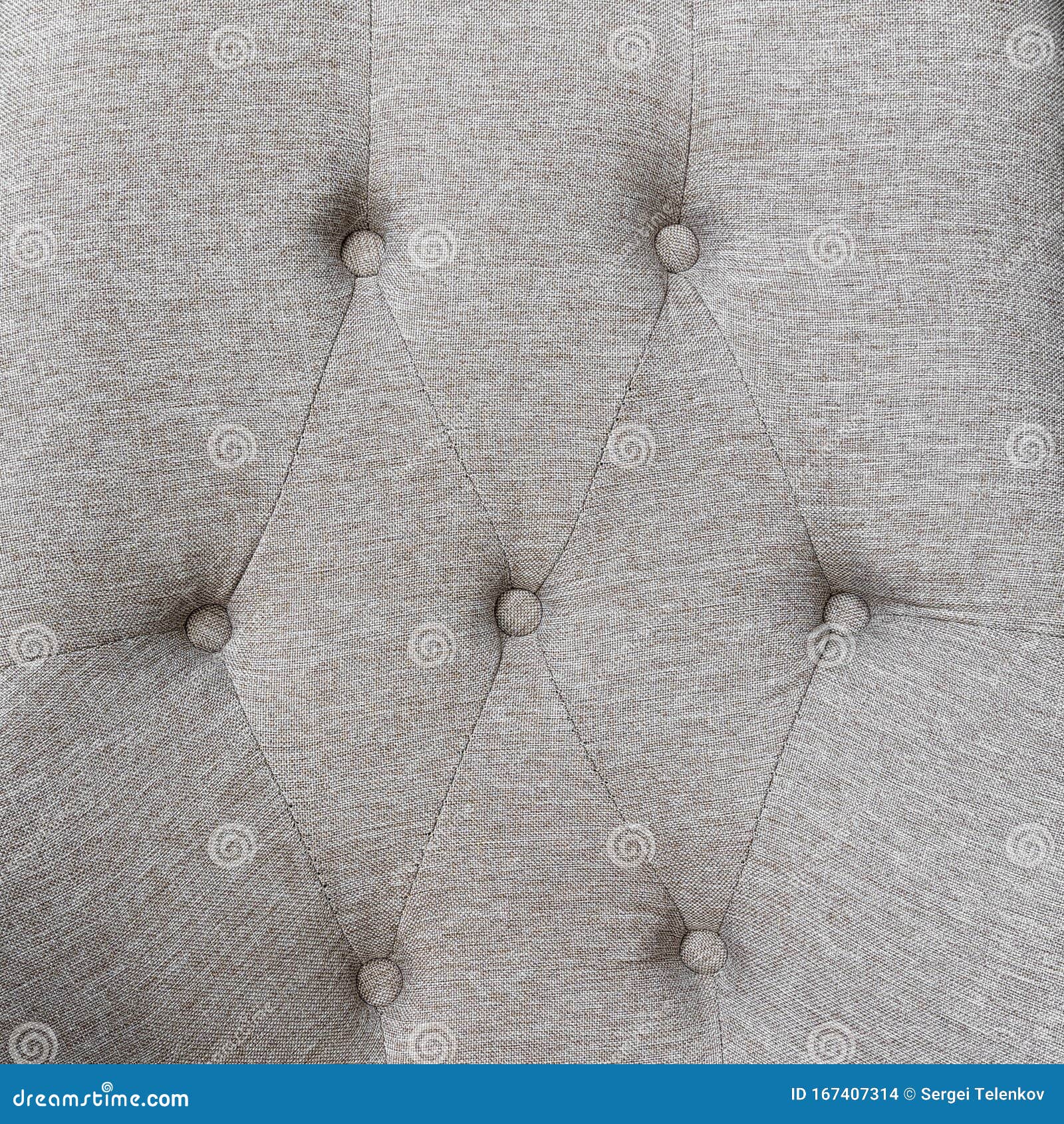 Texture from the Back of a Chair Made of Fabric with Buttons and Seams ...