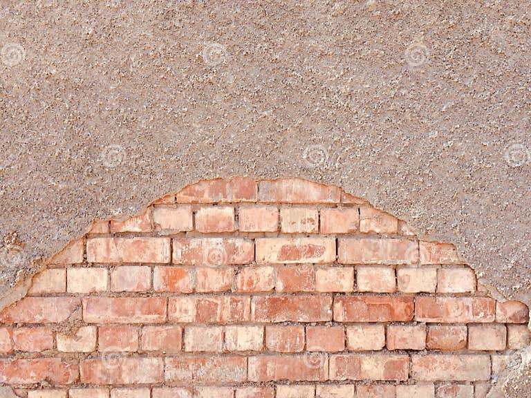 Bricks Wall Which Sprayed with Small Stone Particles Stock Image ...