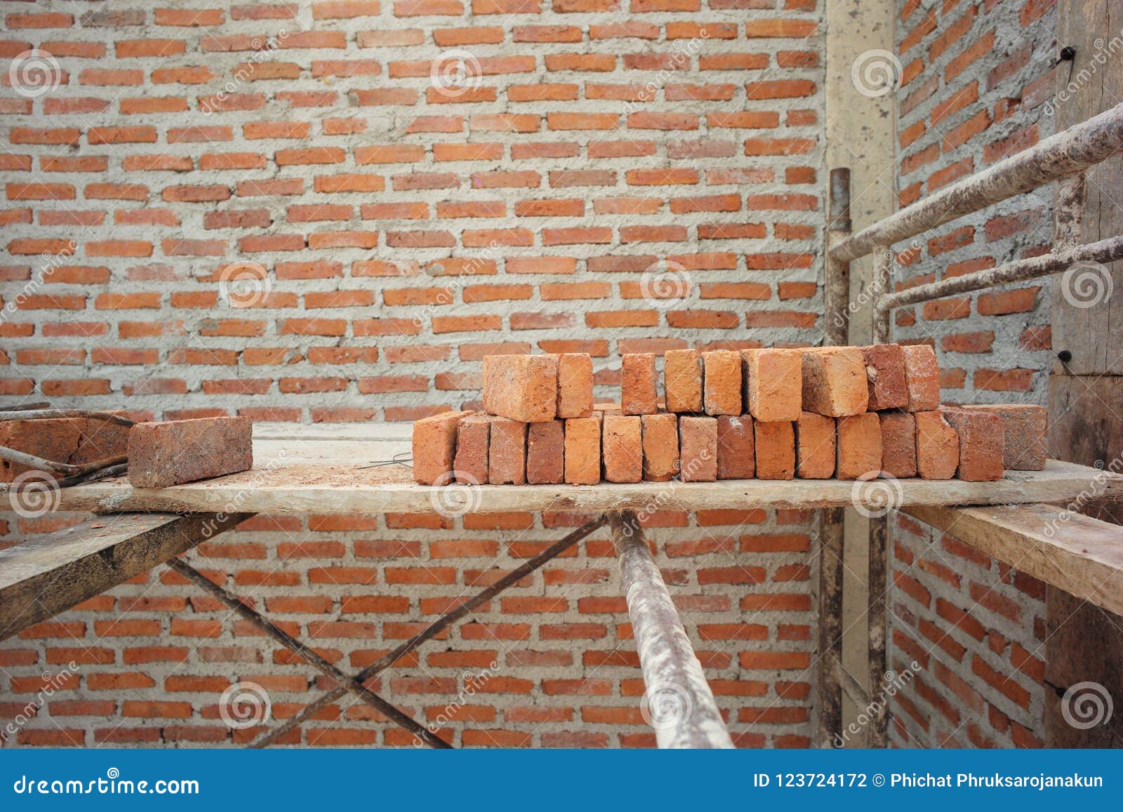 Texture and Background of Bricklayer and Concrete Wall Stock Photo ...