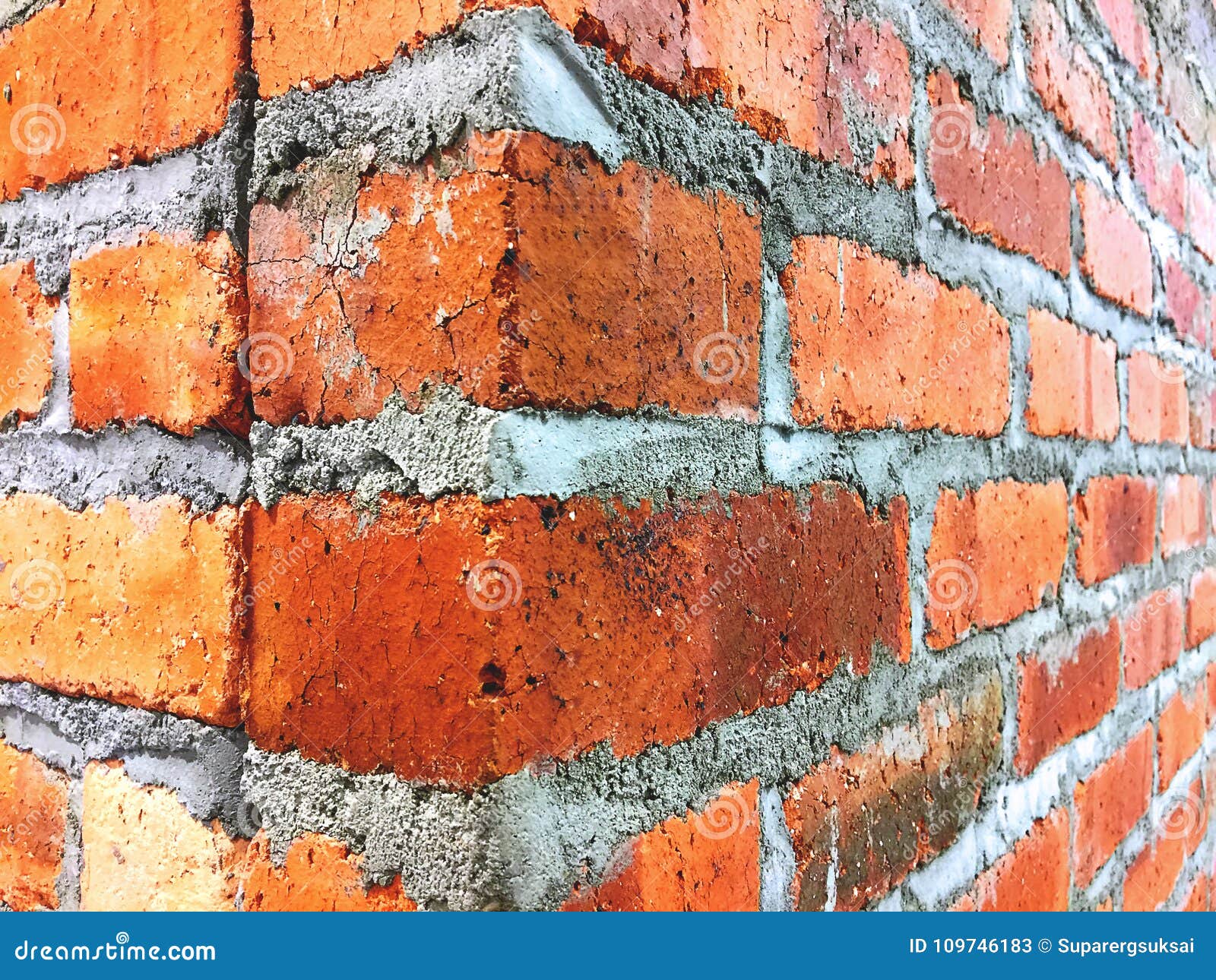 Texture Background of Corner of Brick Wall Stock Image - Image of tile ...
