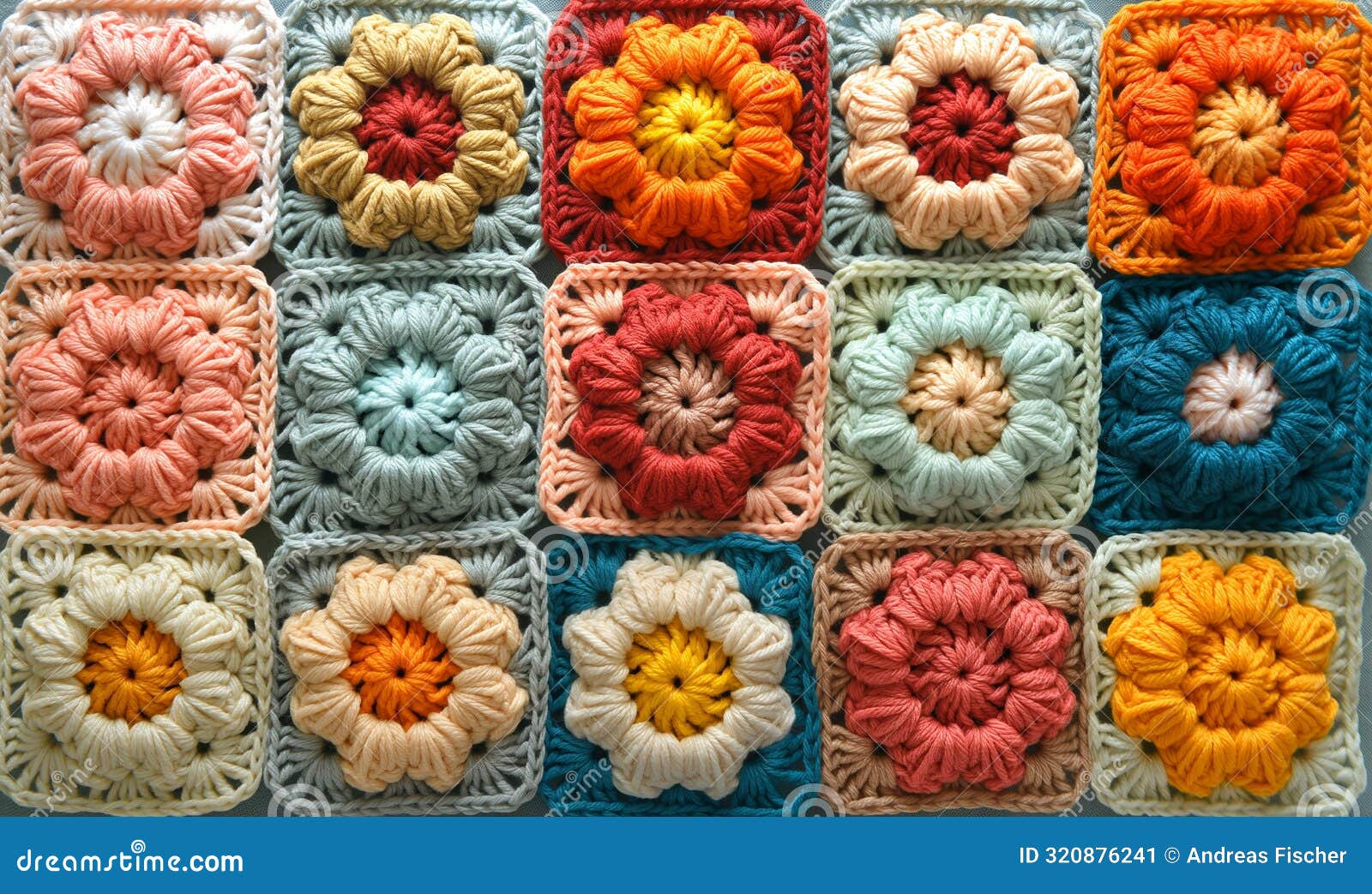 Texture Background from a Crochet Granny Square Pattern. Stock Image ...