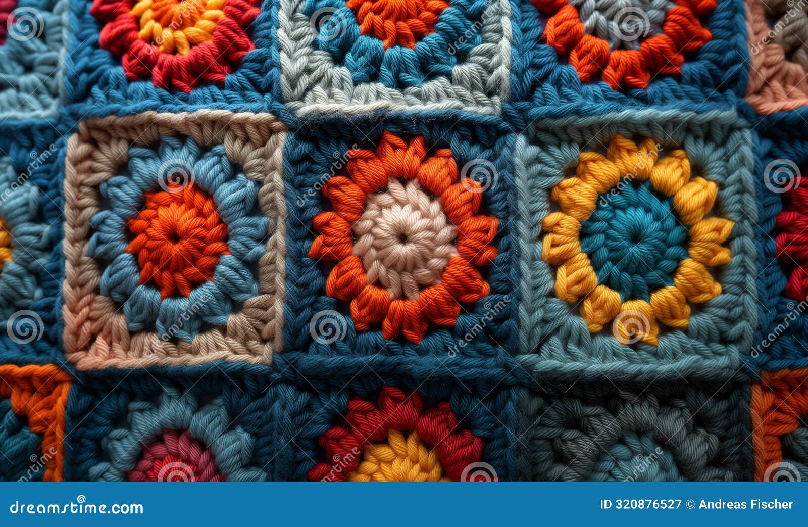 Texture Background from a Crochet Granny Square Pattern. Stock Image ...