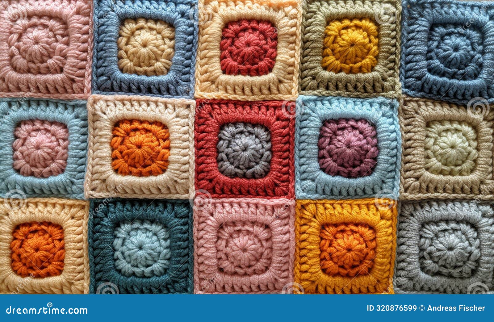 Texture Background from a Crochet Granny Square Pattern. Stock Image ...