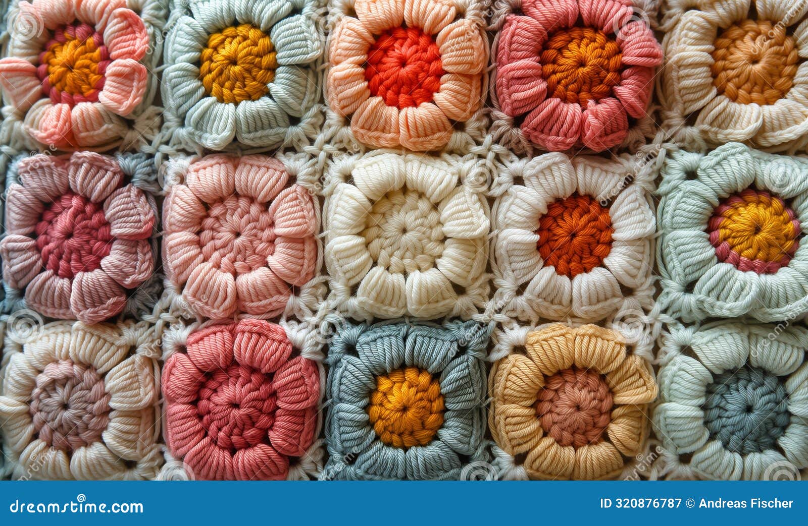 Texture Background from a Crochet Granny Square Pattern. Stock Image ...