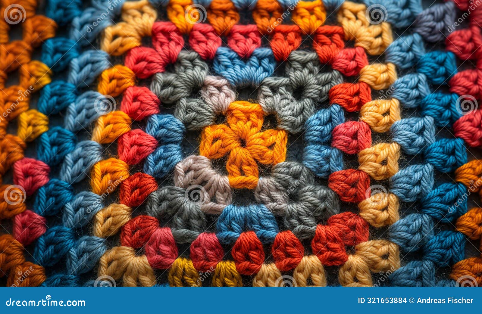 Texture Background from a Crochet Granny Square Pattern. Stock Photo ...