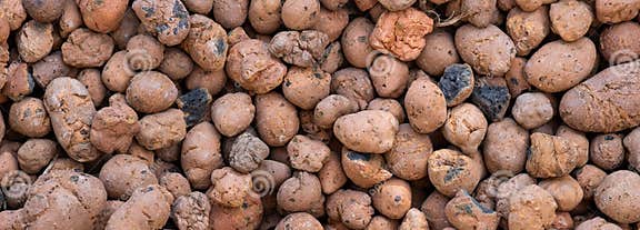 Texture Background from Expanded Clay. Banner Stock Photo - Image of ...