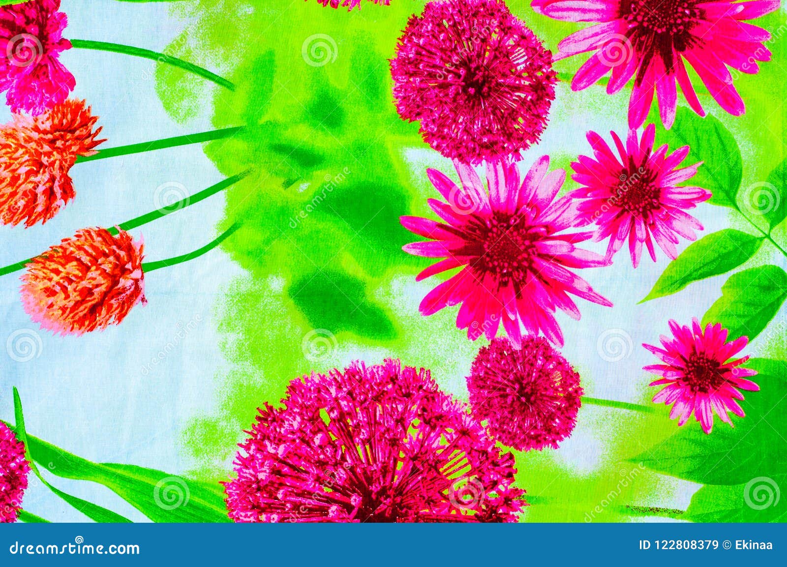 Texture, Background, Fabric Cotton Pink Flowers on a Pink Background ...