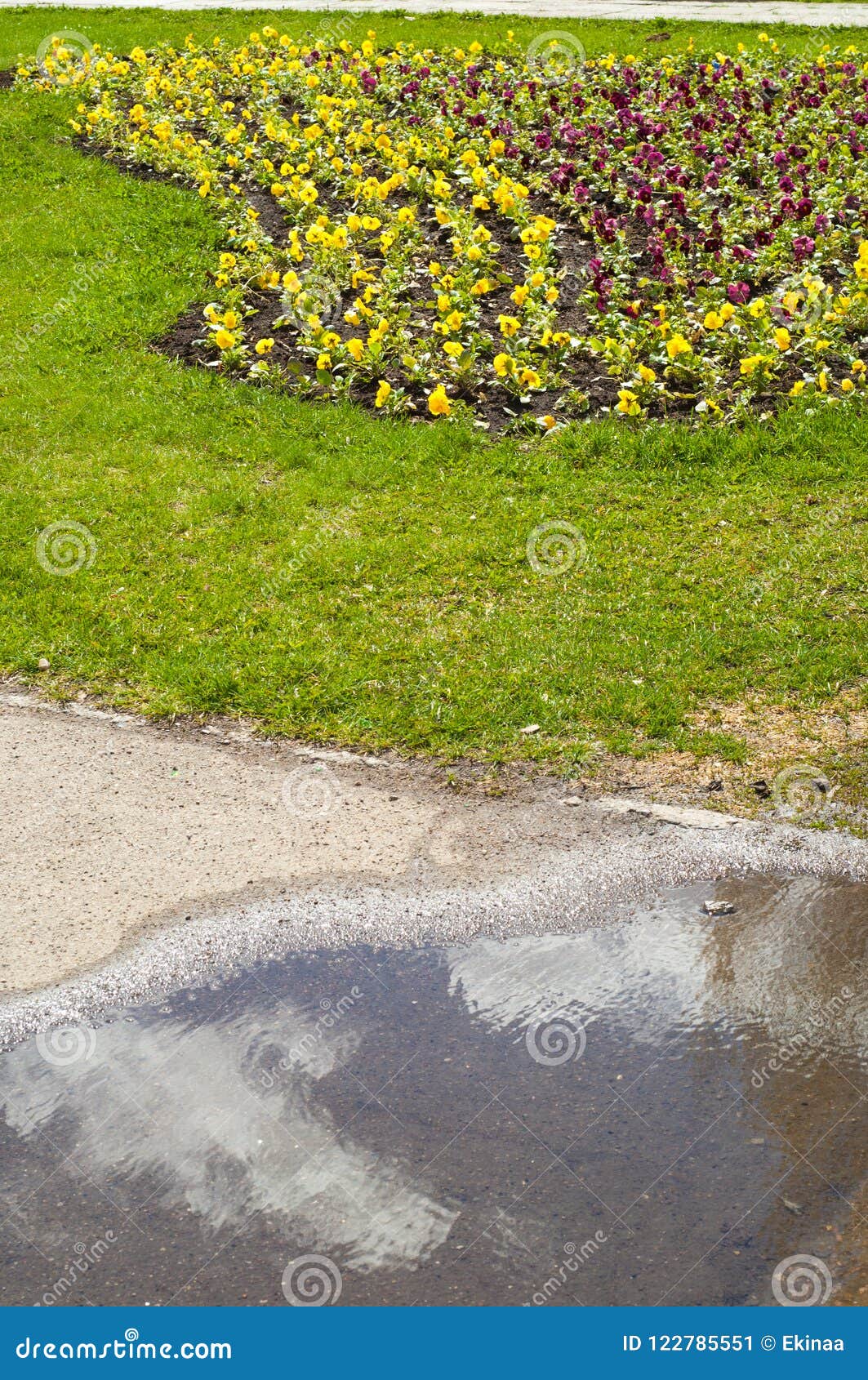 Texture Background of Fabric. Spring Landscape, a Puddle of Melt Stock ...