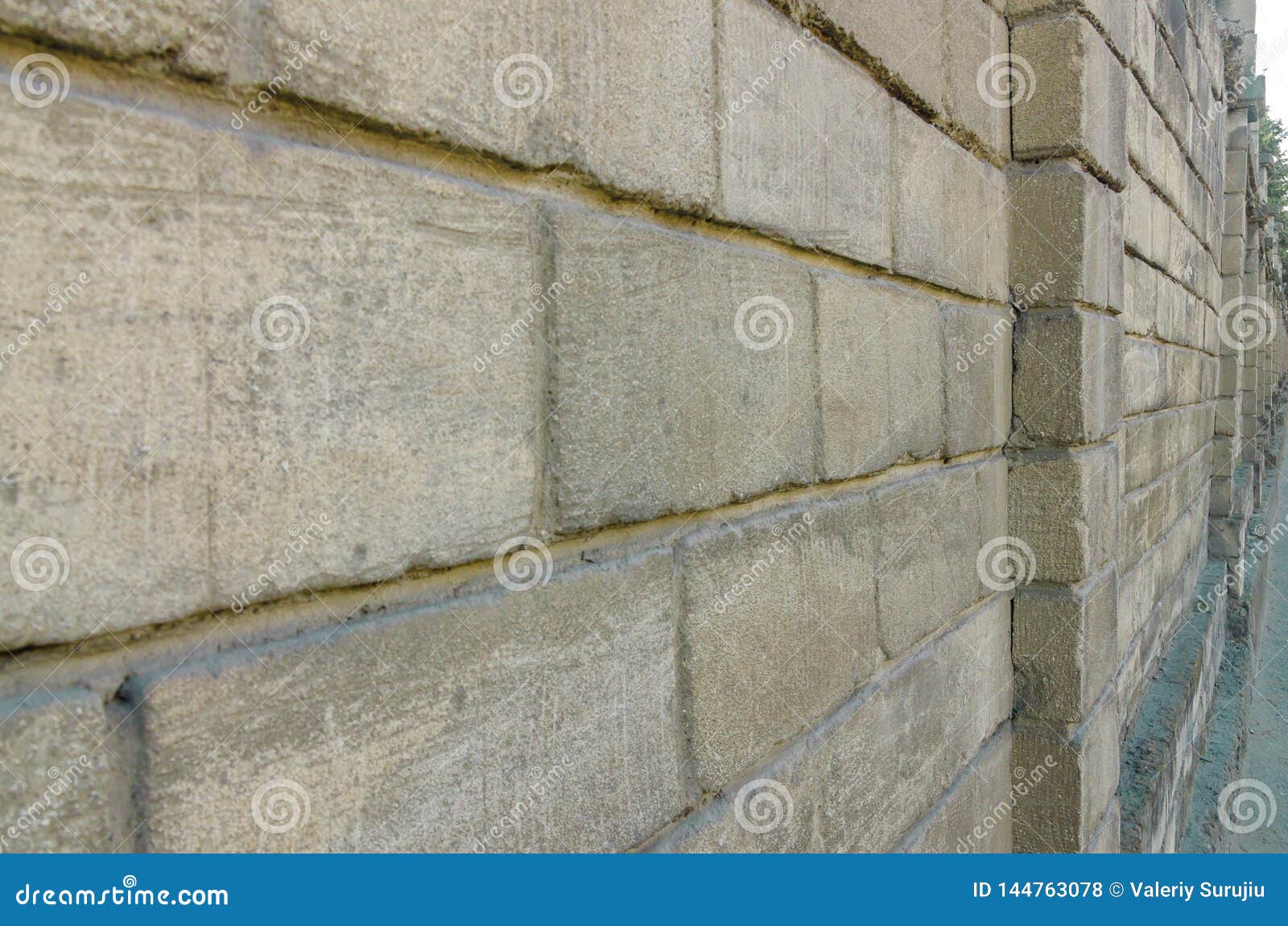 Brick wall from side view stock photo. Image of ancient - 144763078