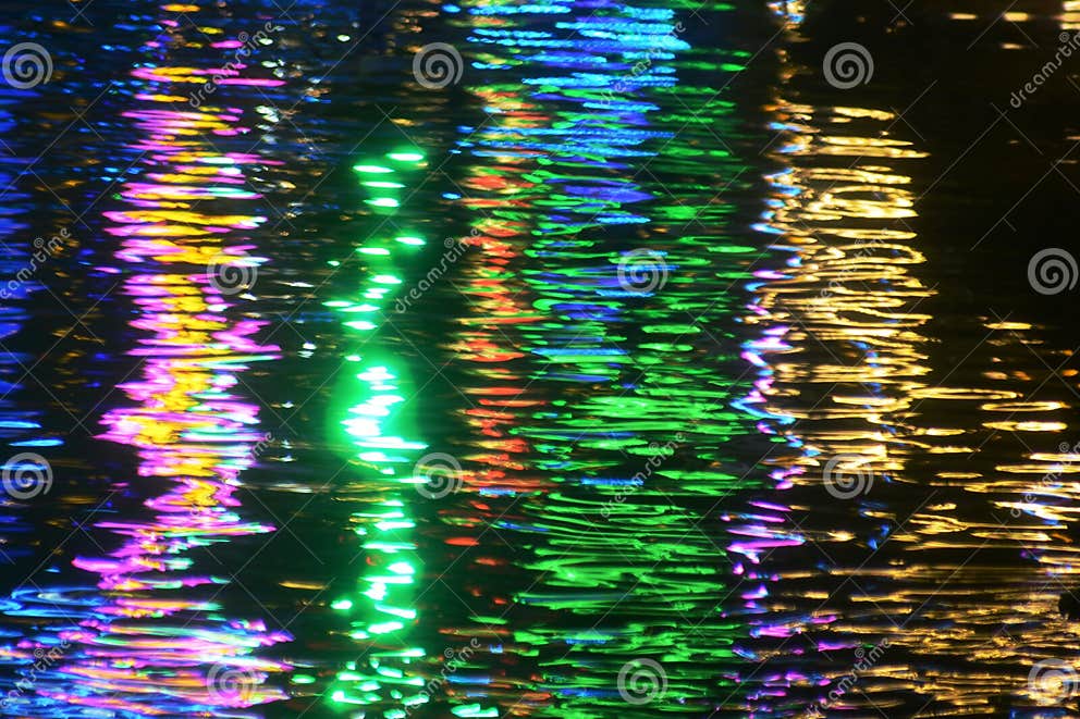 Texture and Background Image of the Color Lights Reflection on the ...