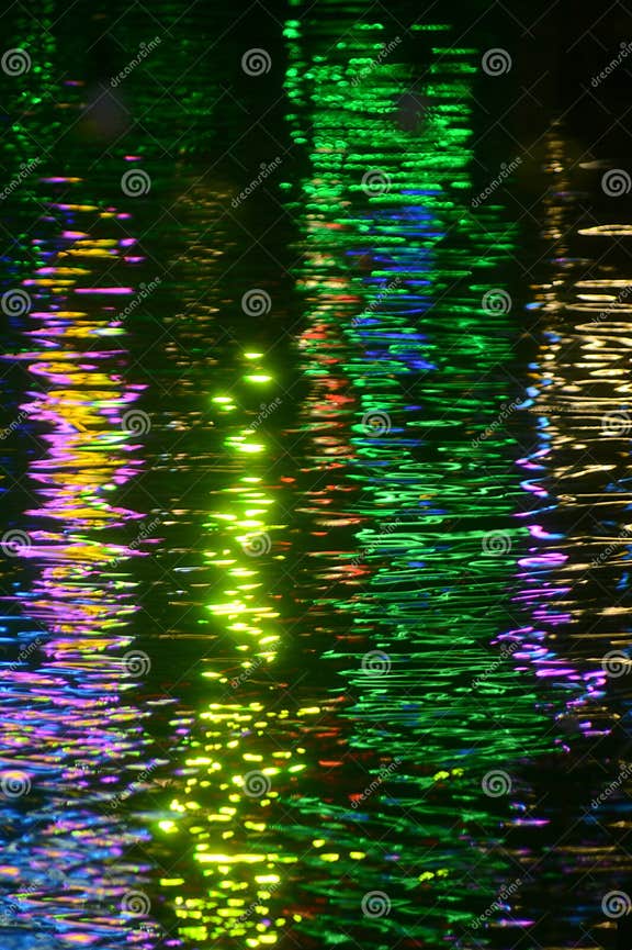 Texture and Background Image of the Color Lights Reflection on the ...