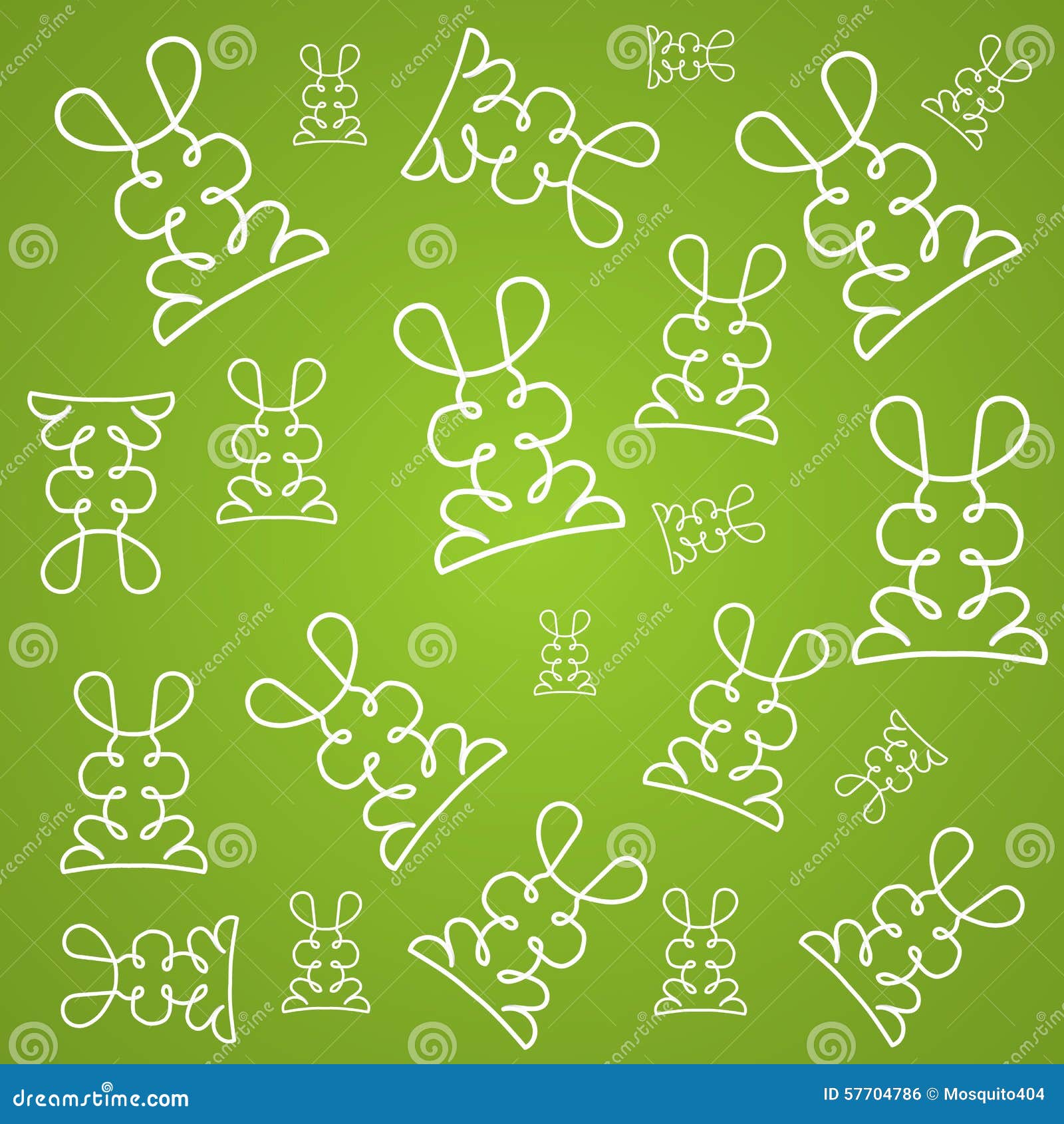 Texture Background in Linear Design with Rabbits Stock Vector ...