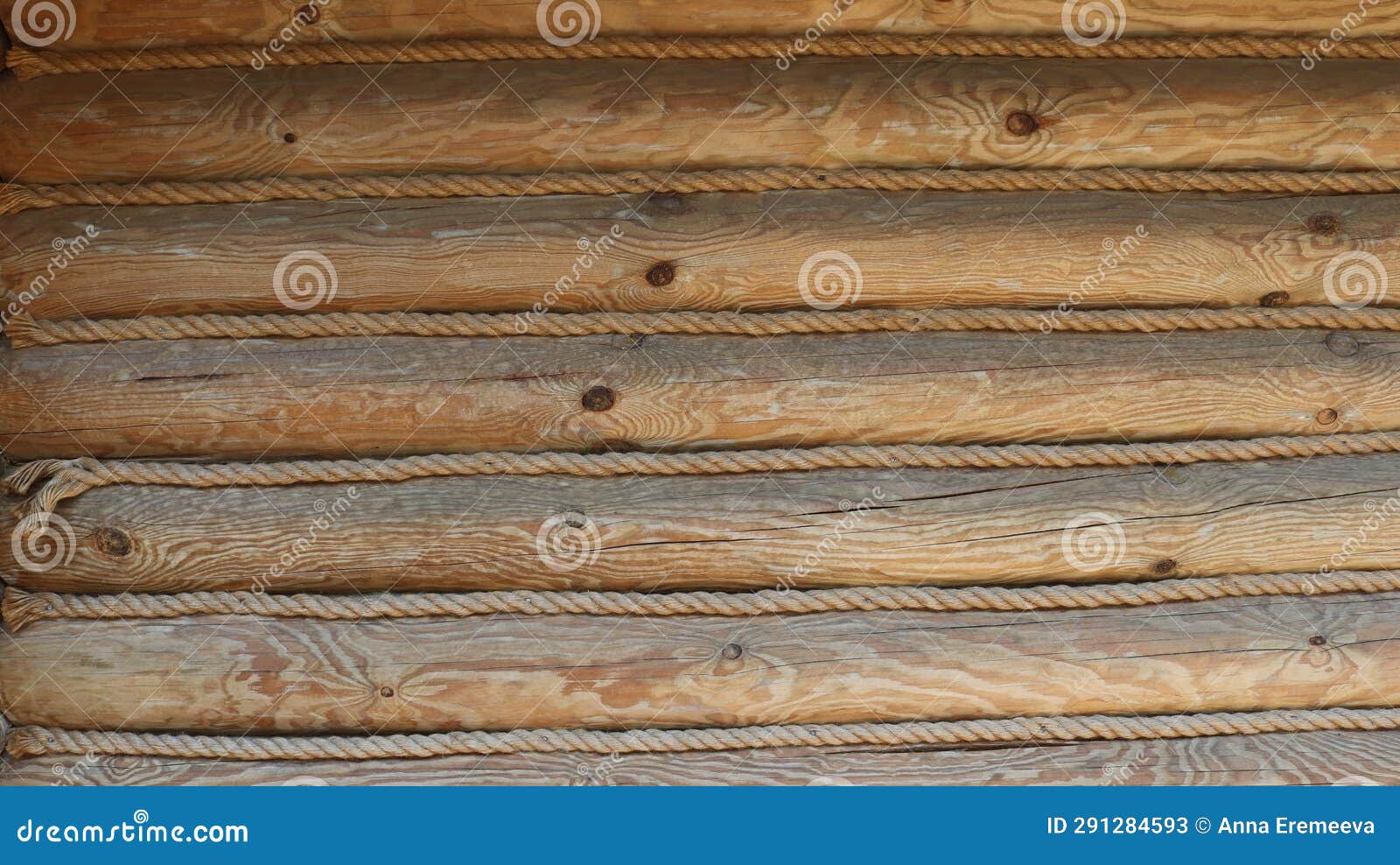 Texture Background Made of Logs and Rope Stock Image - Image of fence ...