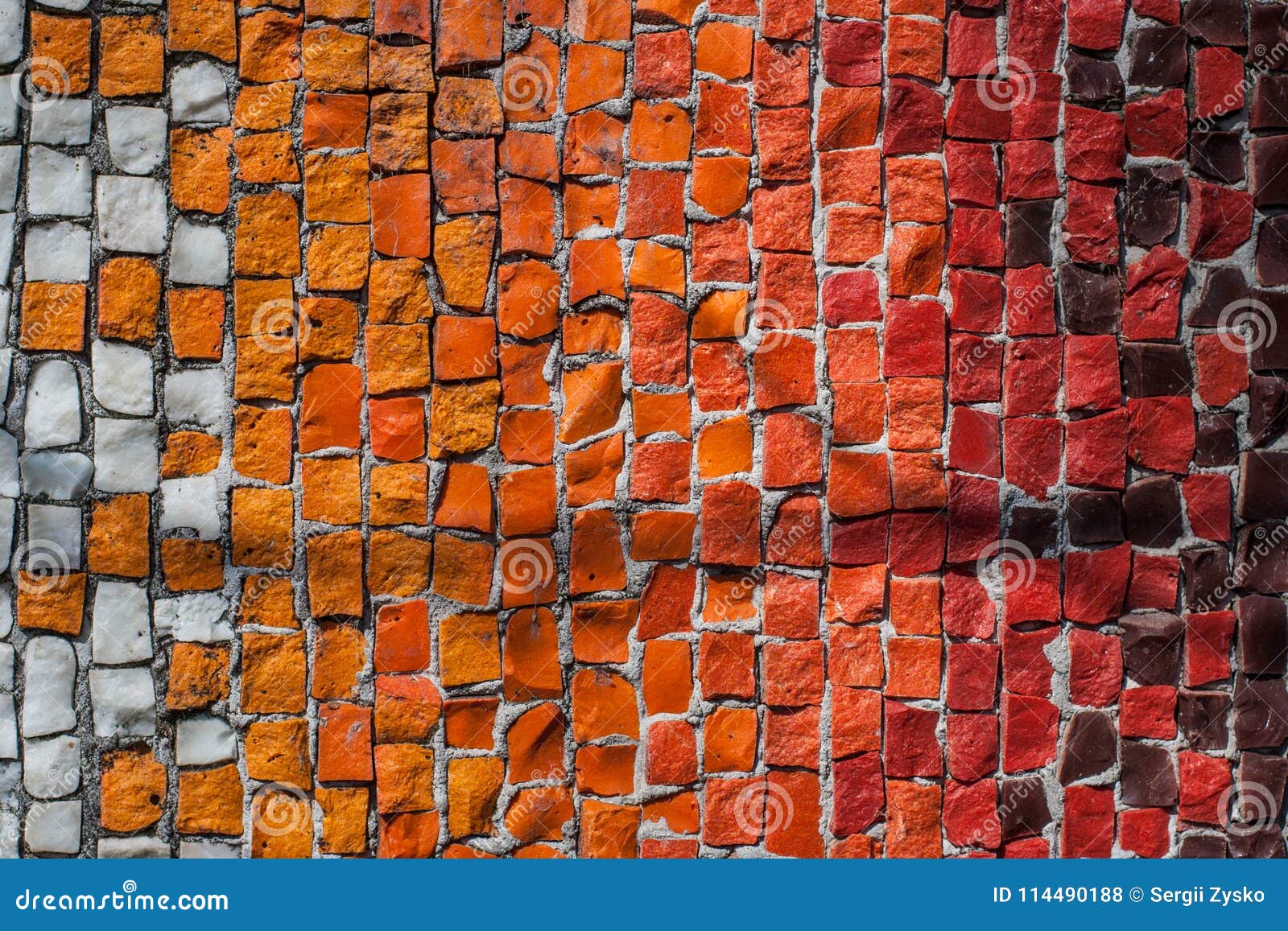 Texture Background of Mosaic Multi Colored Stones on the Wall. Stock ...