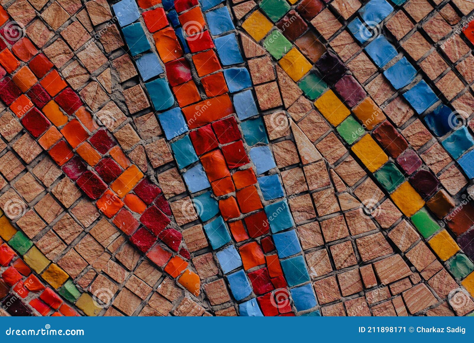 Texture Background of Mosaic Multi Colored Stones on the Wall. Stock ...