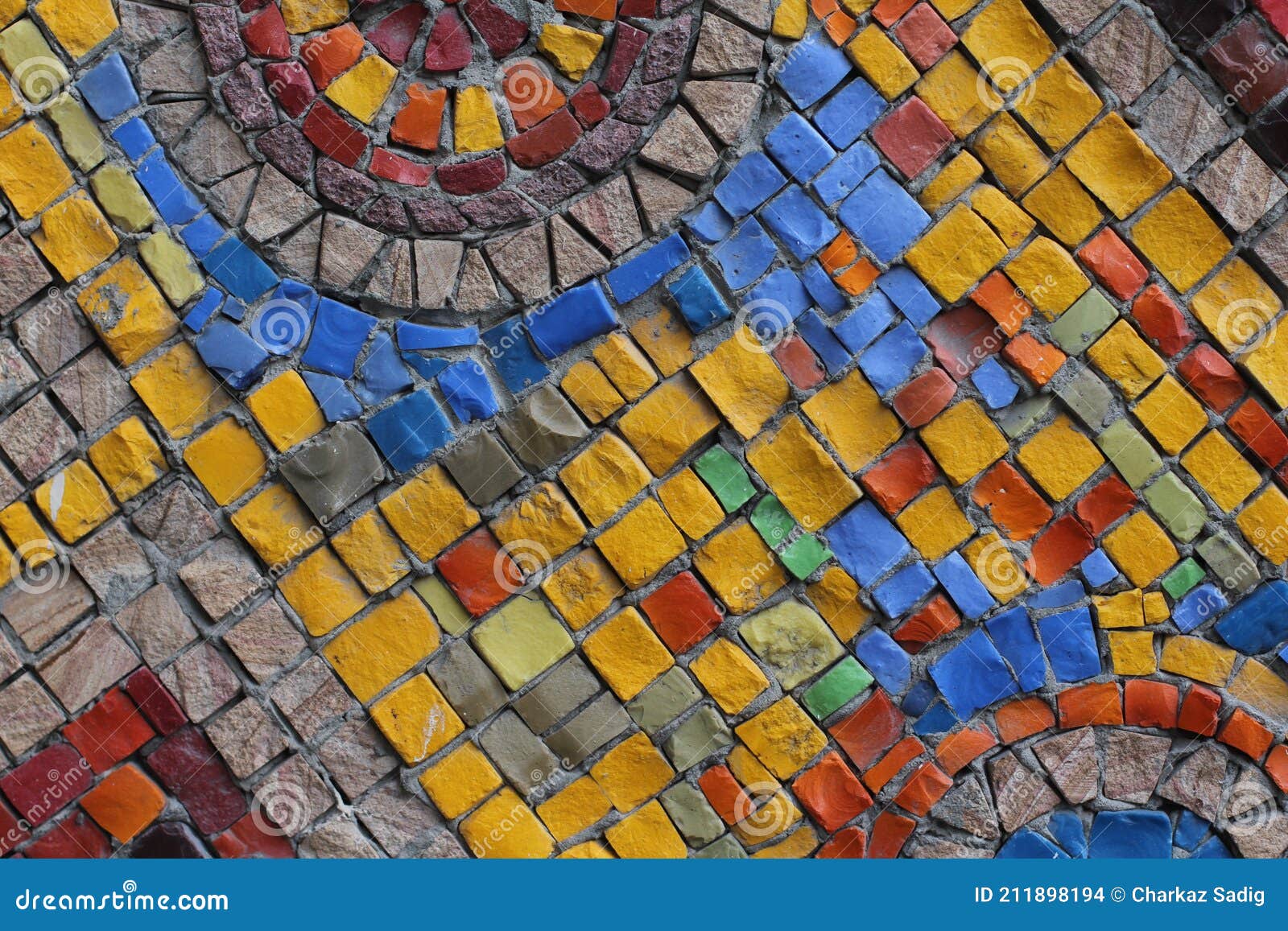 Texture Background of Mosaic Multi Colored Stones on the Wall. Stock ...