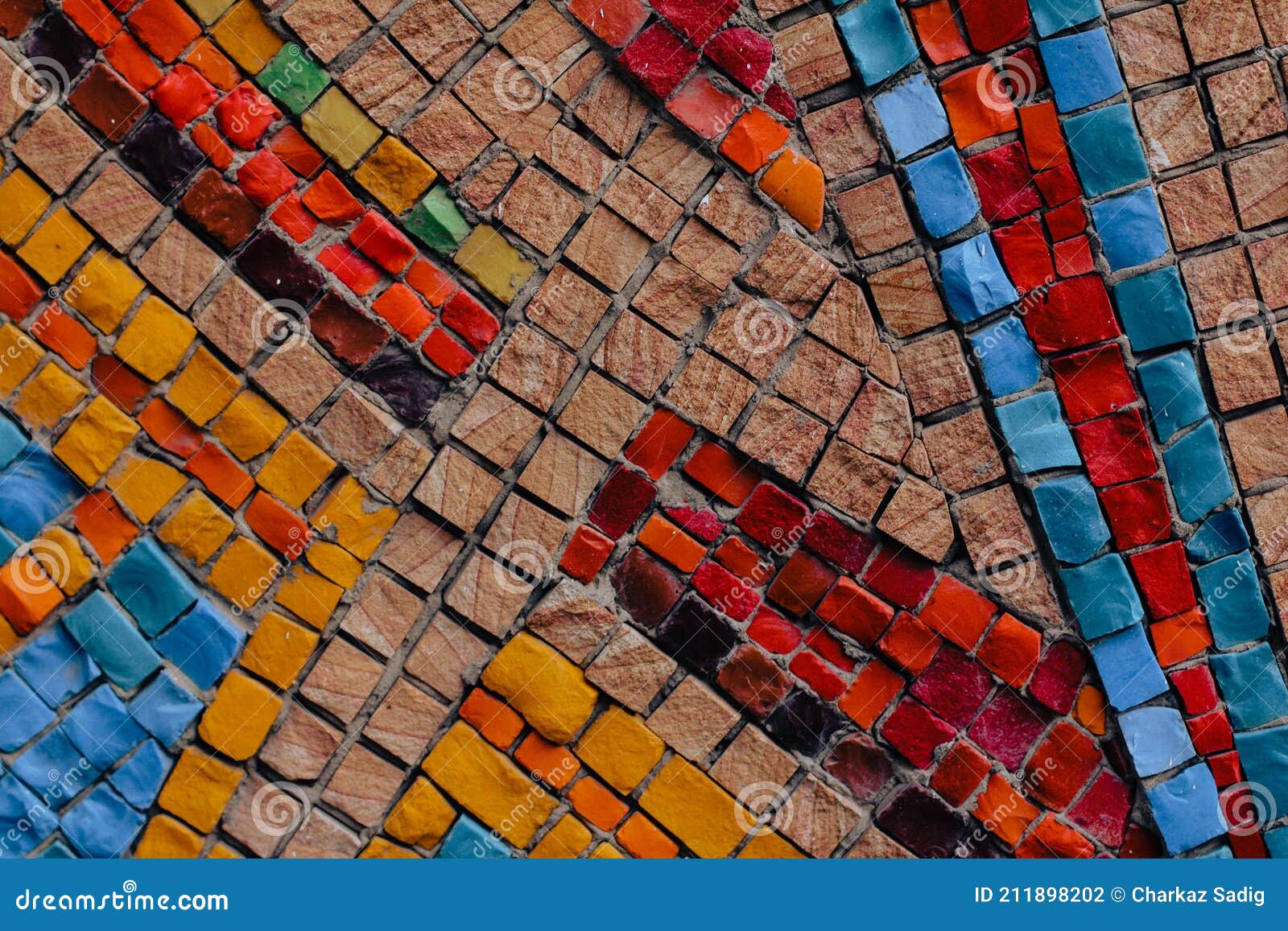 Texture Background of Mosaic Multi Colored Stones on the Wall. Stock ...