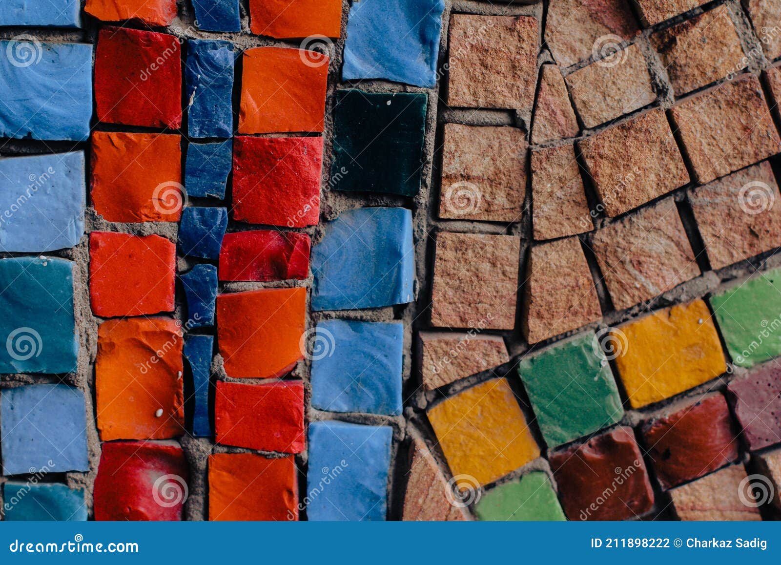 Texture Background of Mosaic Multi Colored Stones on the Wall. Stock ...