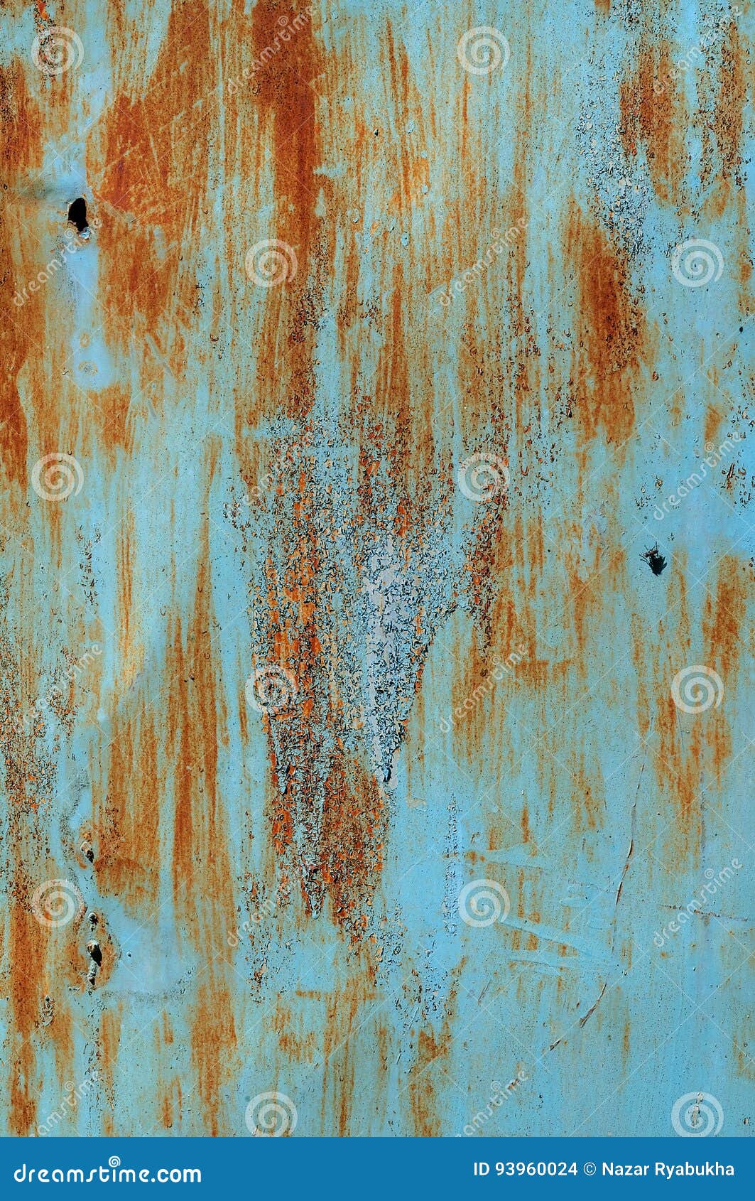 Texture and Background Old Rusty Metal with Blue Paint Stock Photo ...