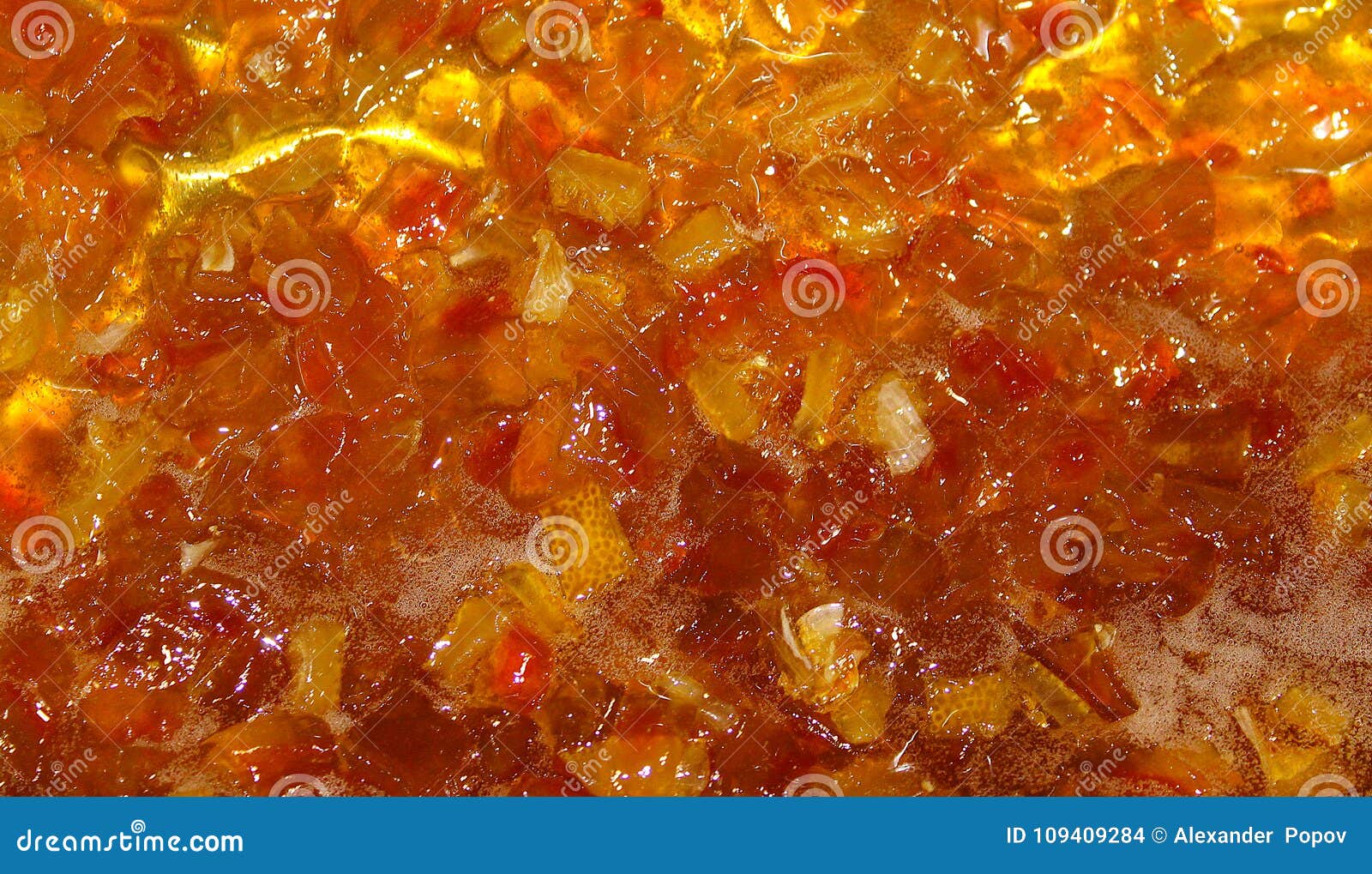 Texture of orange jam. stock photo. Image of lemon, texture - 109409284