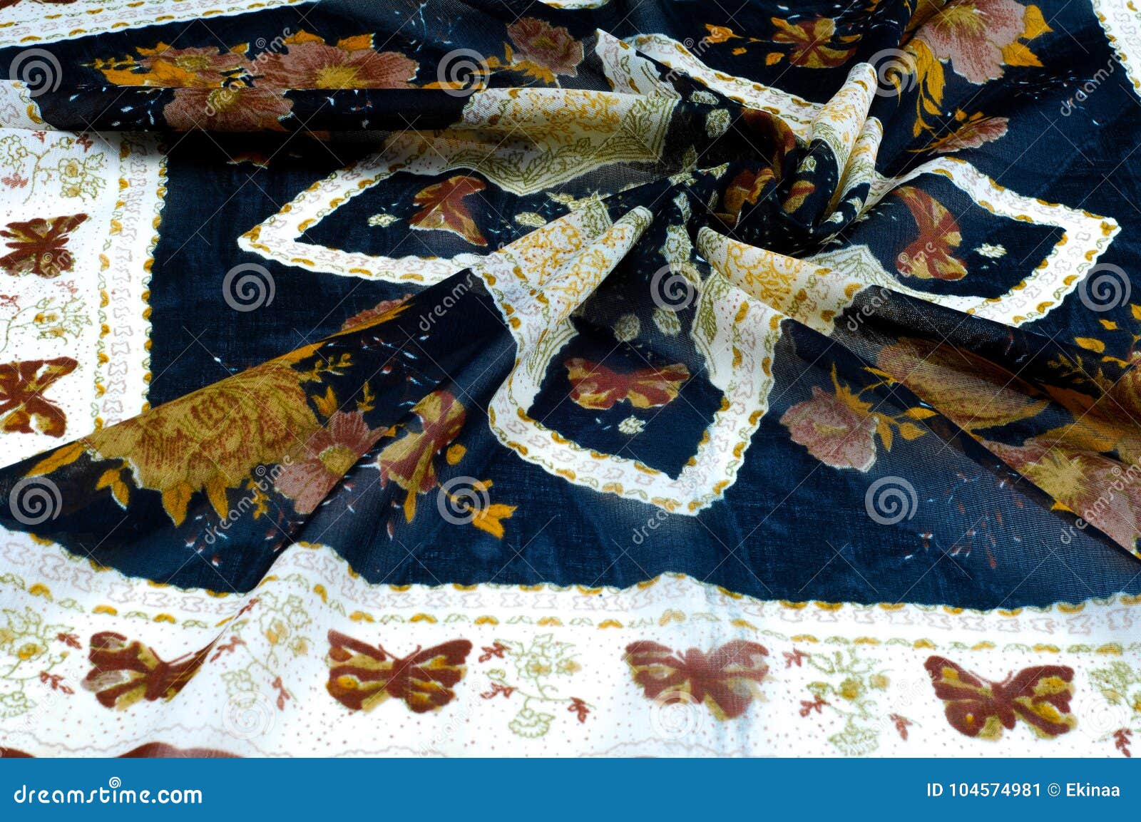 Texture, Background, Pattern. Black Silk Handkerchief Stock Image ...