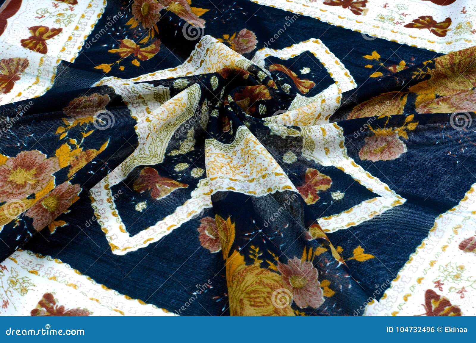 Texture, Background, Pattern. Black Silk Handkerchief Stock Photo ...