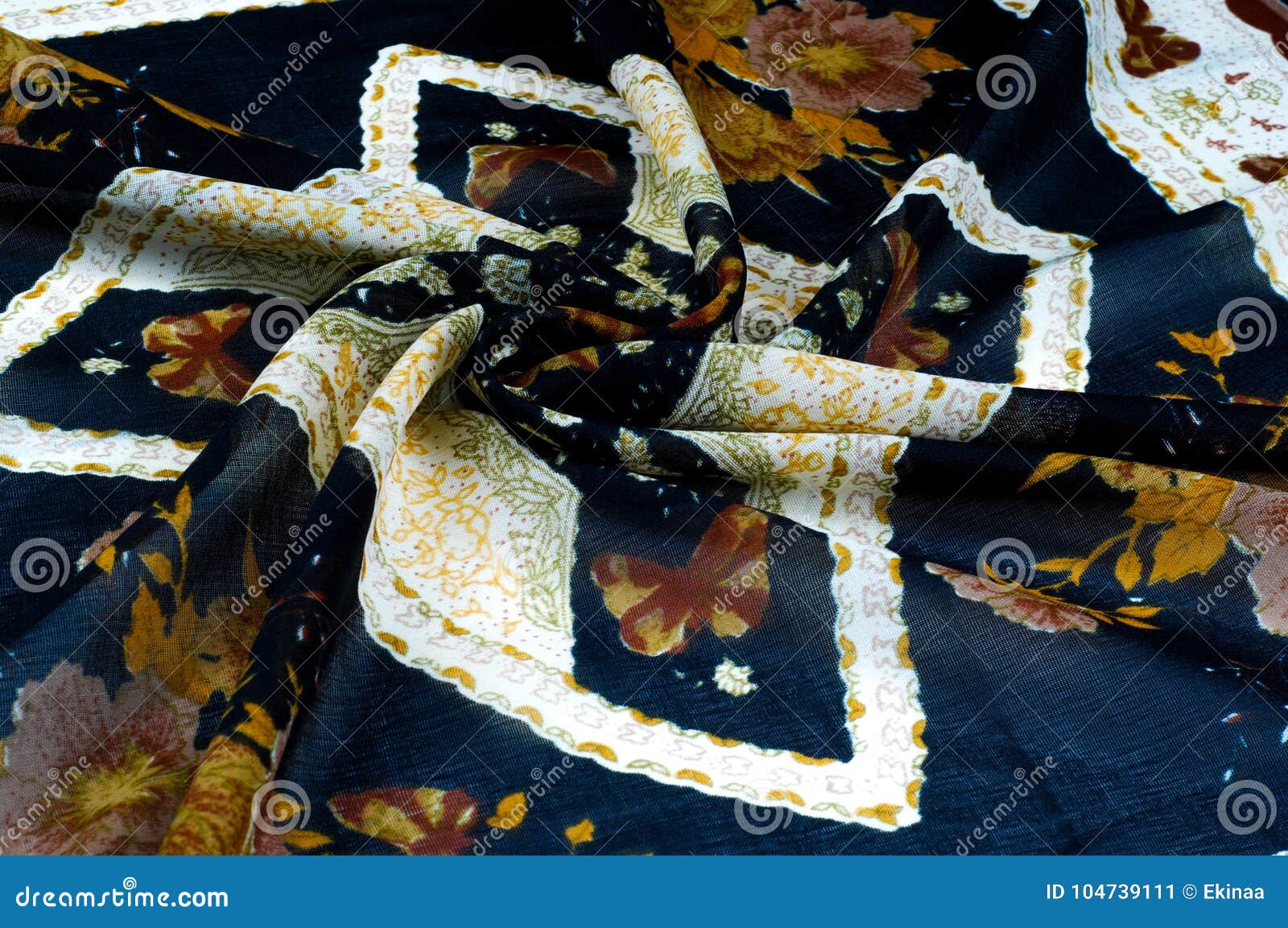 Texture, Background, Pattern. Black Silk Handkerchief Stock Image ...