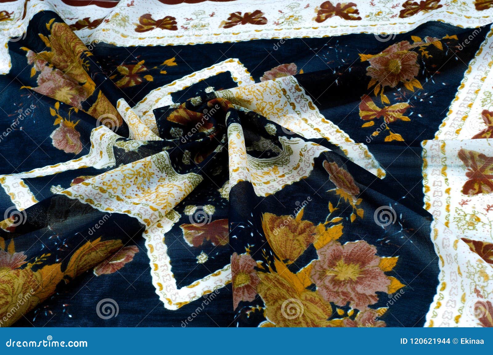 Texture, Background, Pattern. Black Silk Handkerchief Stock Photo ...