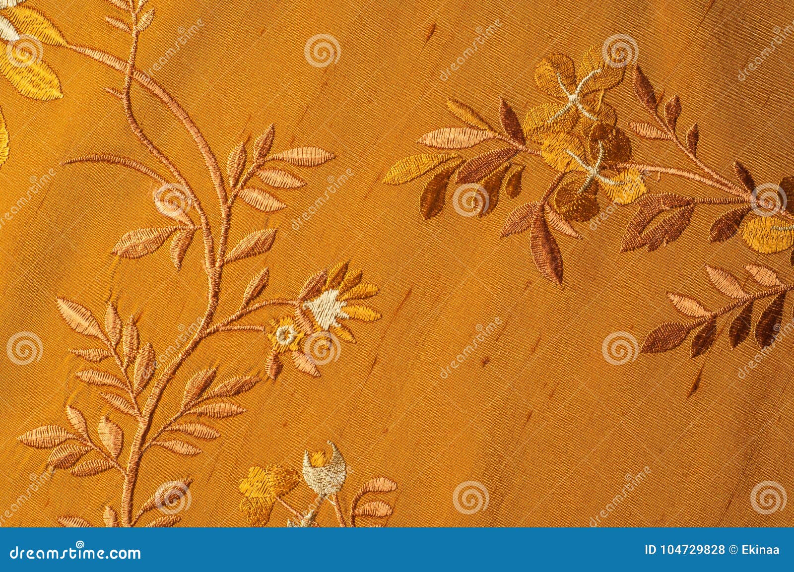 Texture Background Pattern. Brown Embroidered with Dense Silk Fa Stock ...