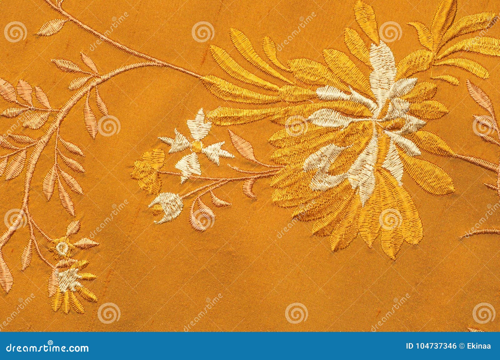 Texture Background Pattern. Brown Embroidered with Dense Silk Fa Stock ...
