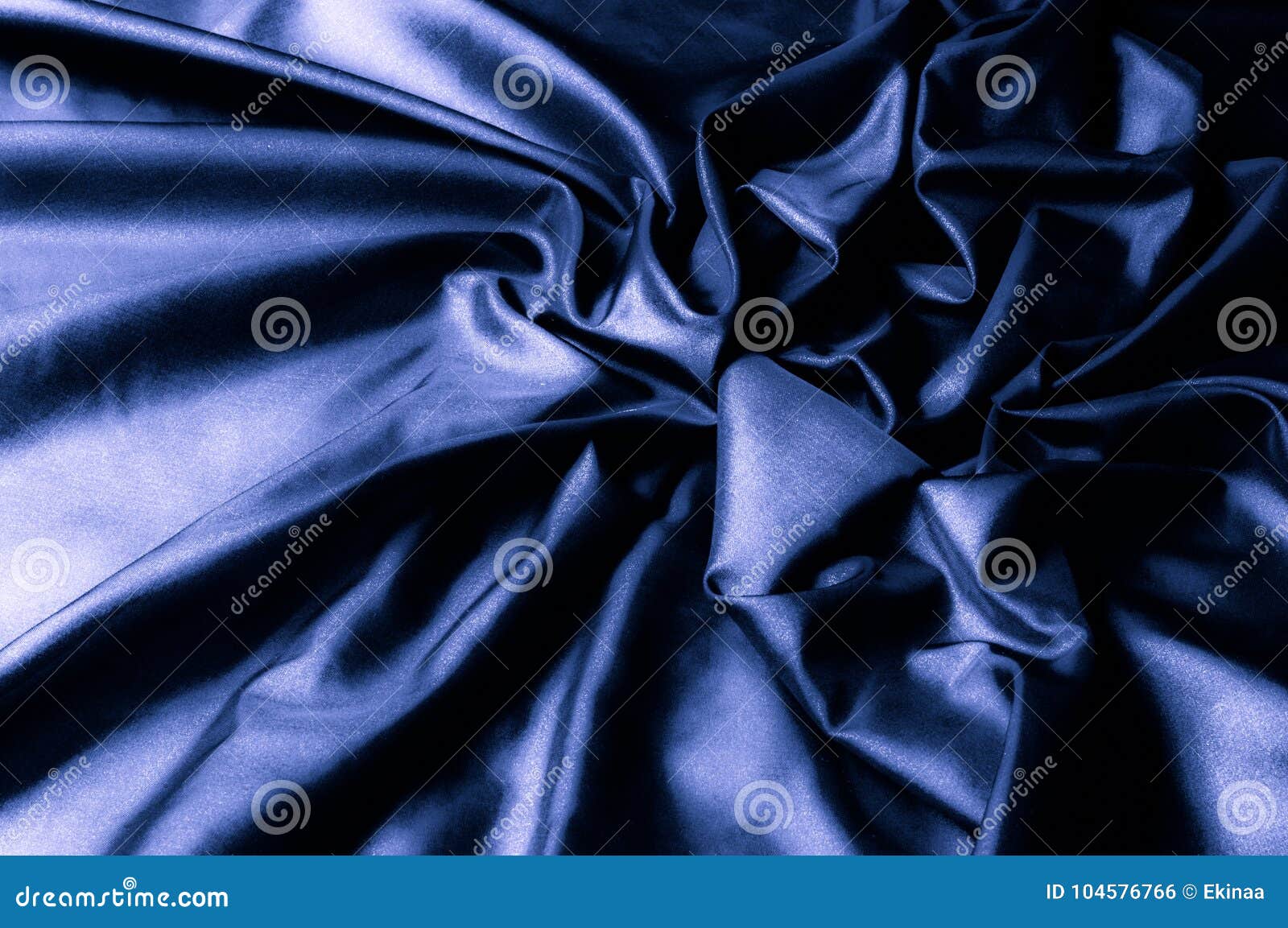 Texture, Background, Pattern. Dark Blue Silk Fabric Stock Photo - Image ...