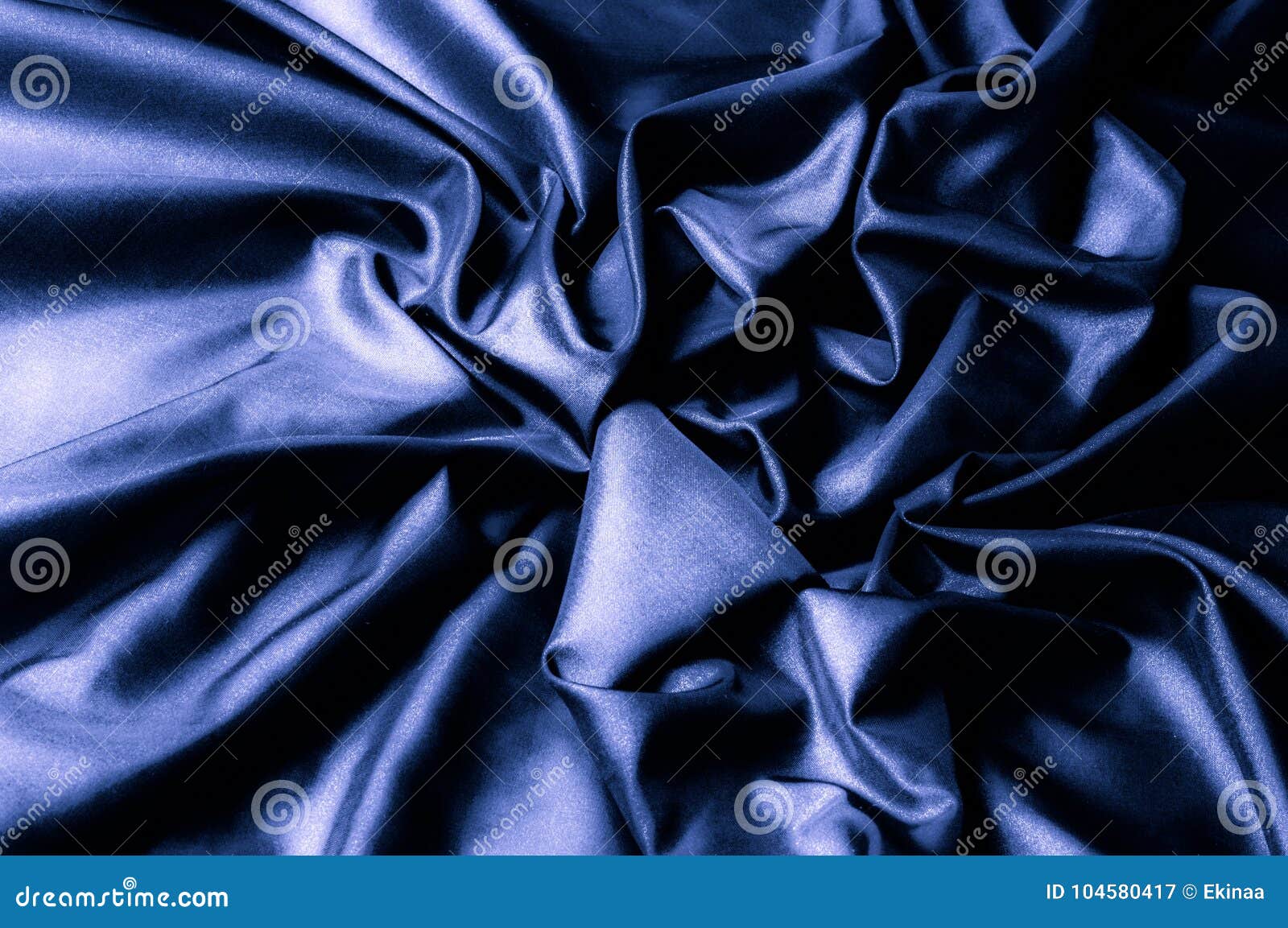 Texture, Background, Pattern. Dark Blue Silk Fabric Stock Image - Image ...