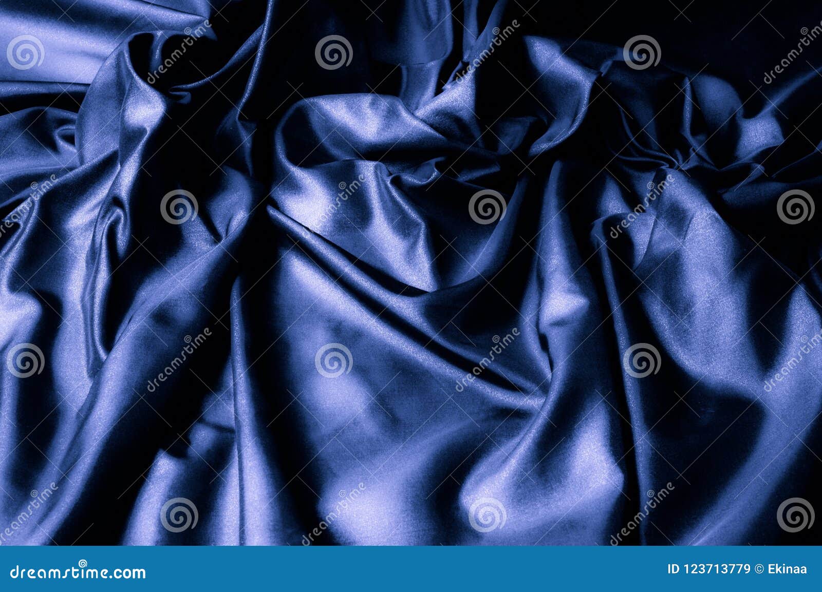 Texture, Background, Pattern. Dark Blue Silk Fabric Stock Image - Image ...